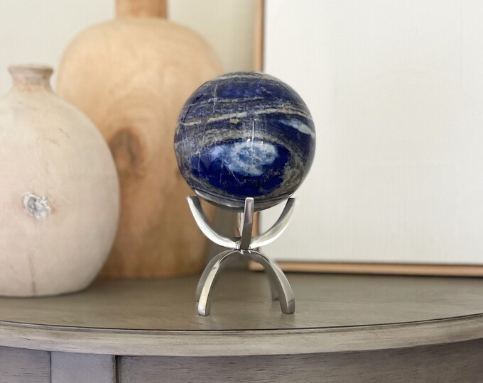 Lapis Lazuli Sphere 4 X 4, Lapis Crystal Ball, Gemstone Decor, Natural ...