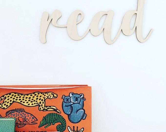 Wooden Read Wall Letters Reading Corner Nursery Decor Playroom Scandi ...