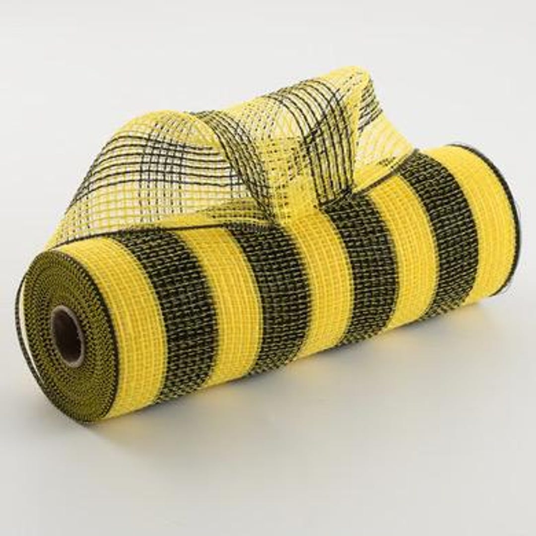 10.5” Thin Stripe Fabric Mesh: Yellow and Black, Bumble Bee Mesh ...