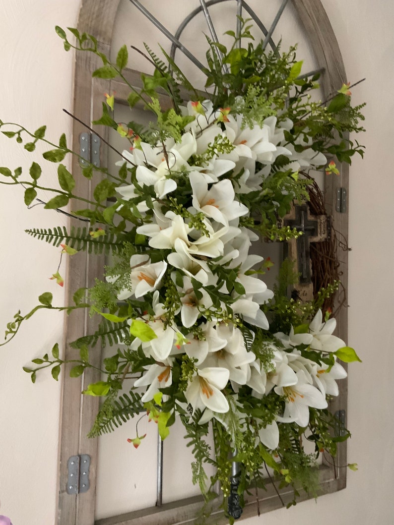 Lent Grapevine Everyday Wreath Religious Wreath Easter Lily - Etsy