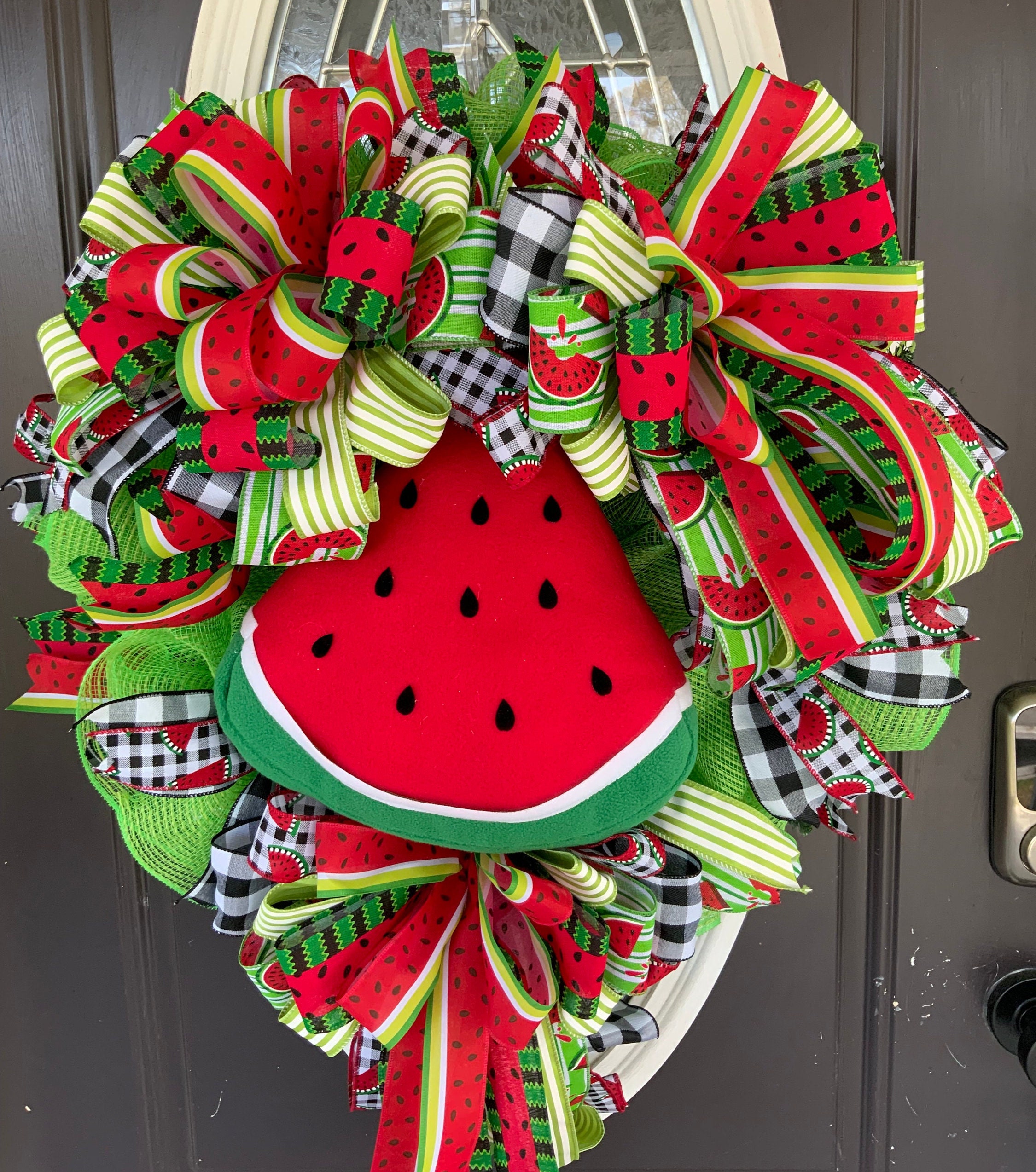 Watermelon Wreath, Summer Watermelon Wreath, Watermelon Jute Mesh ...
