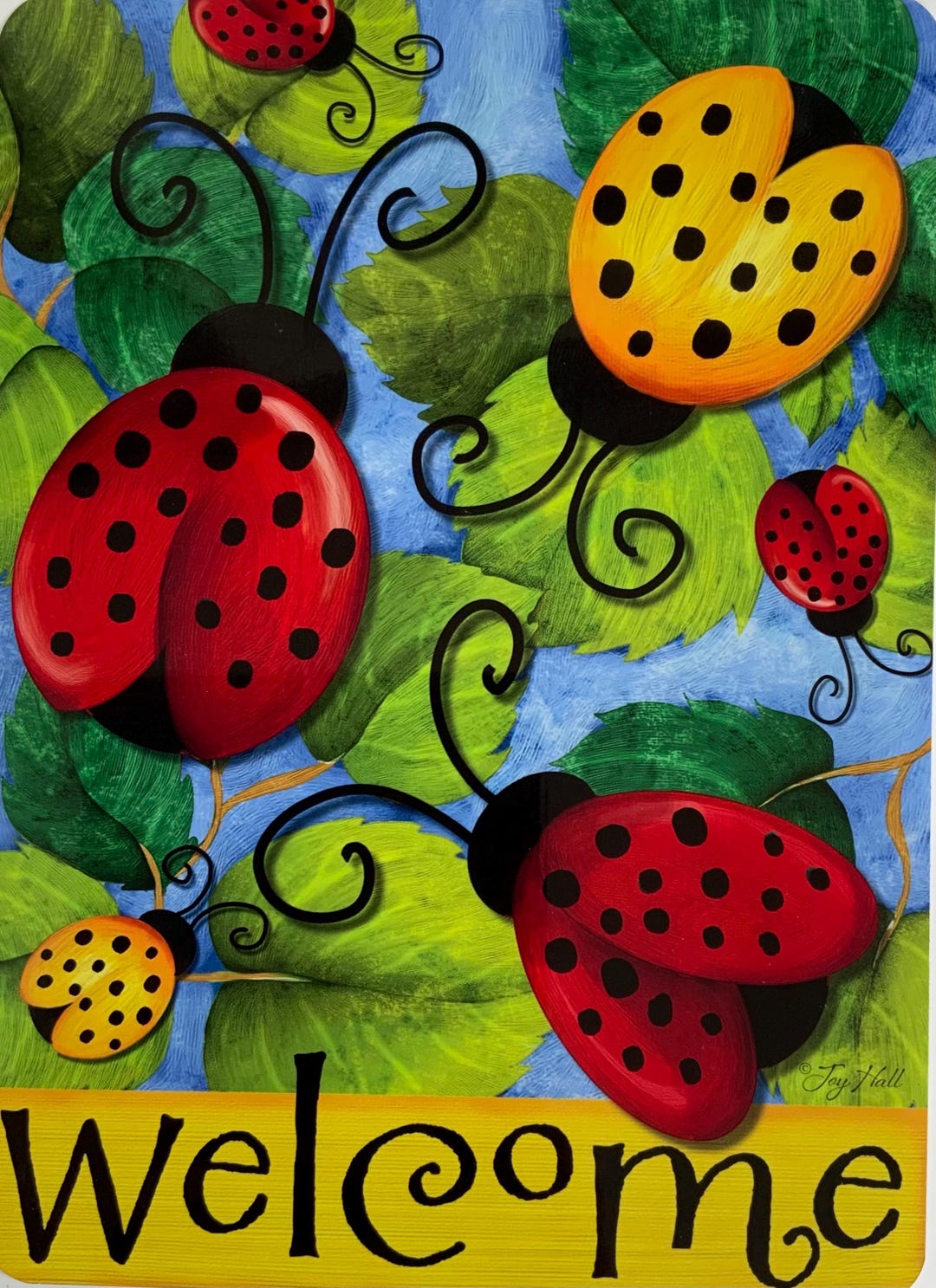 Ladybug Welcome 8”W X 11” Sign; Joy Hall Exclusive Sign; Summer ...