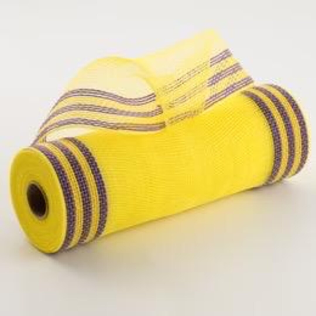 10” Border Stripe Mesh Yellow and Purple, LSU Border Stripe Mesh ...
