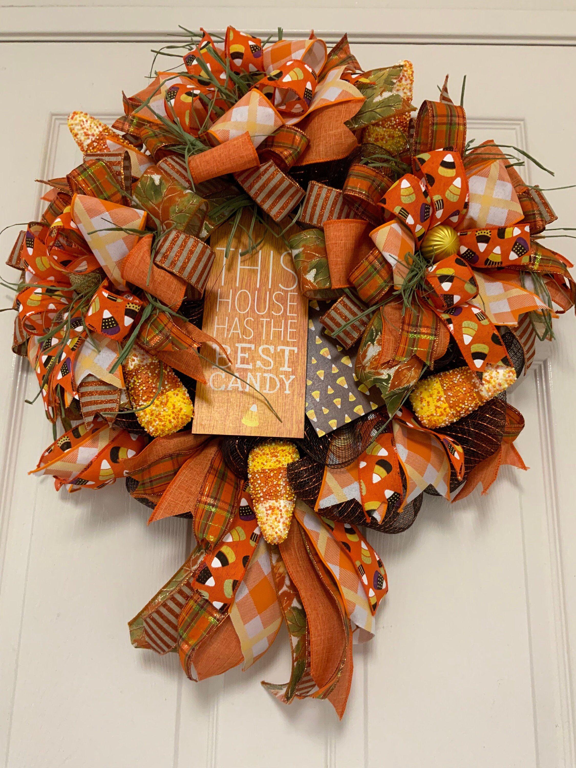 Candy Corn Wreath Candy Corn Decor Candy Corn Door Hanger - Etsy