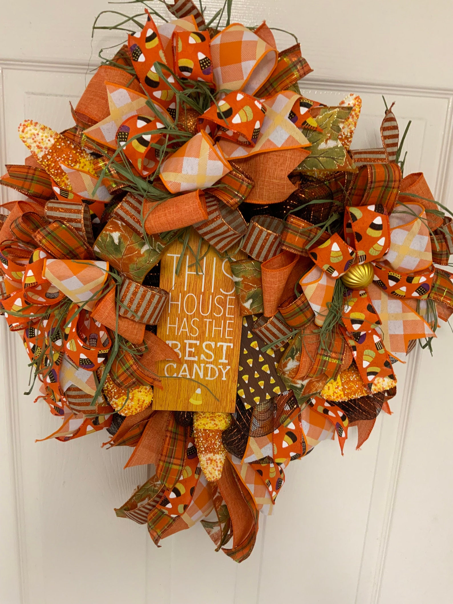 Candy Corn Wreath Candy Corn Decor Candy Corn Door Hanger | Etsy