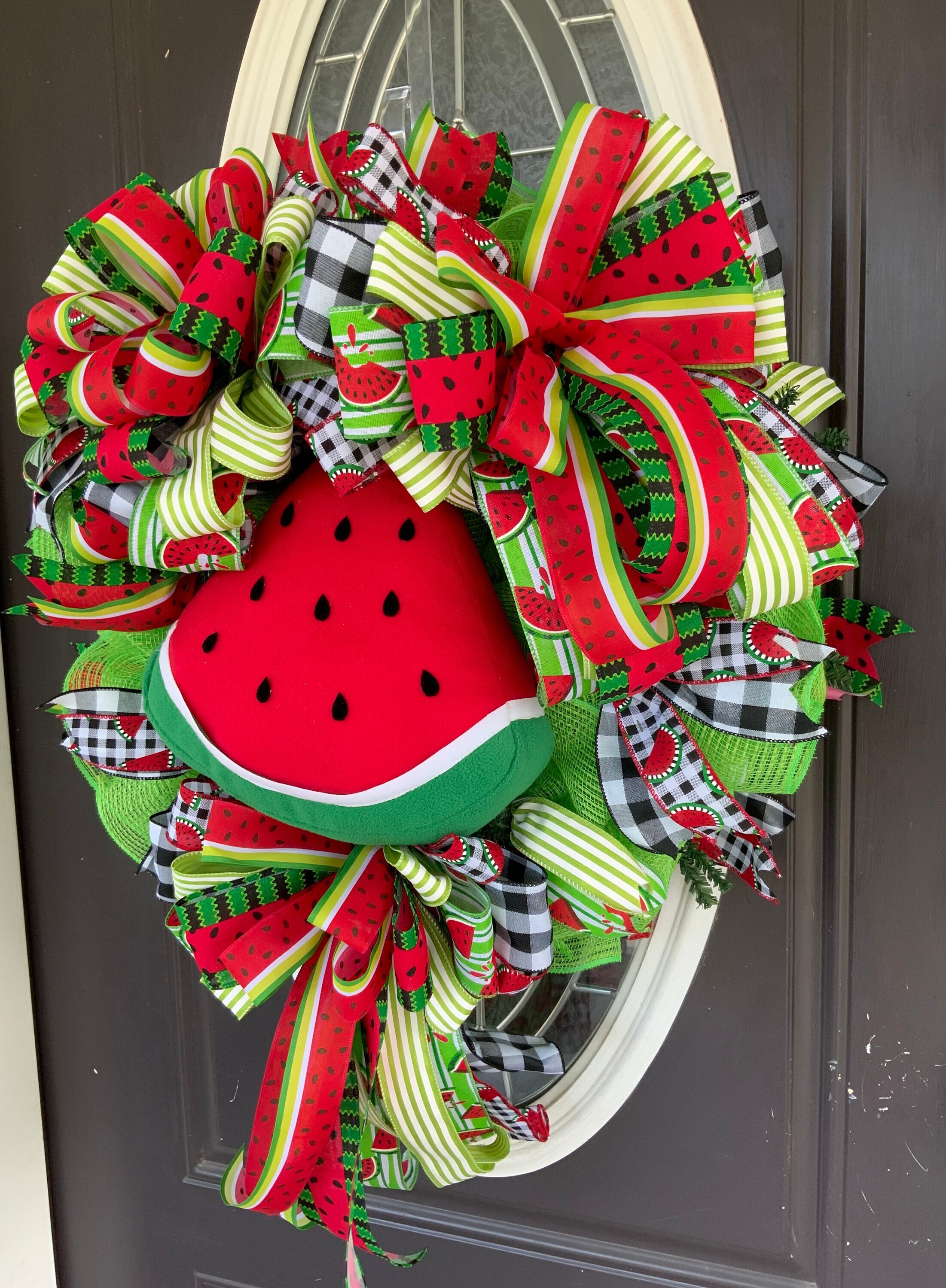 Watermelon Wreath, Summer Watermelon Wreath, Watermelon Jute Mesh ...