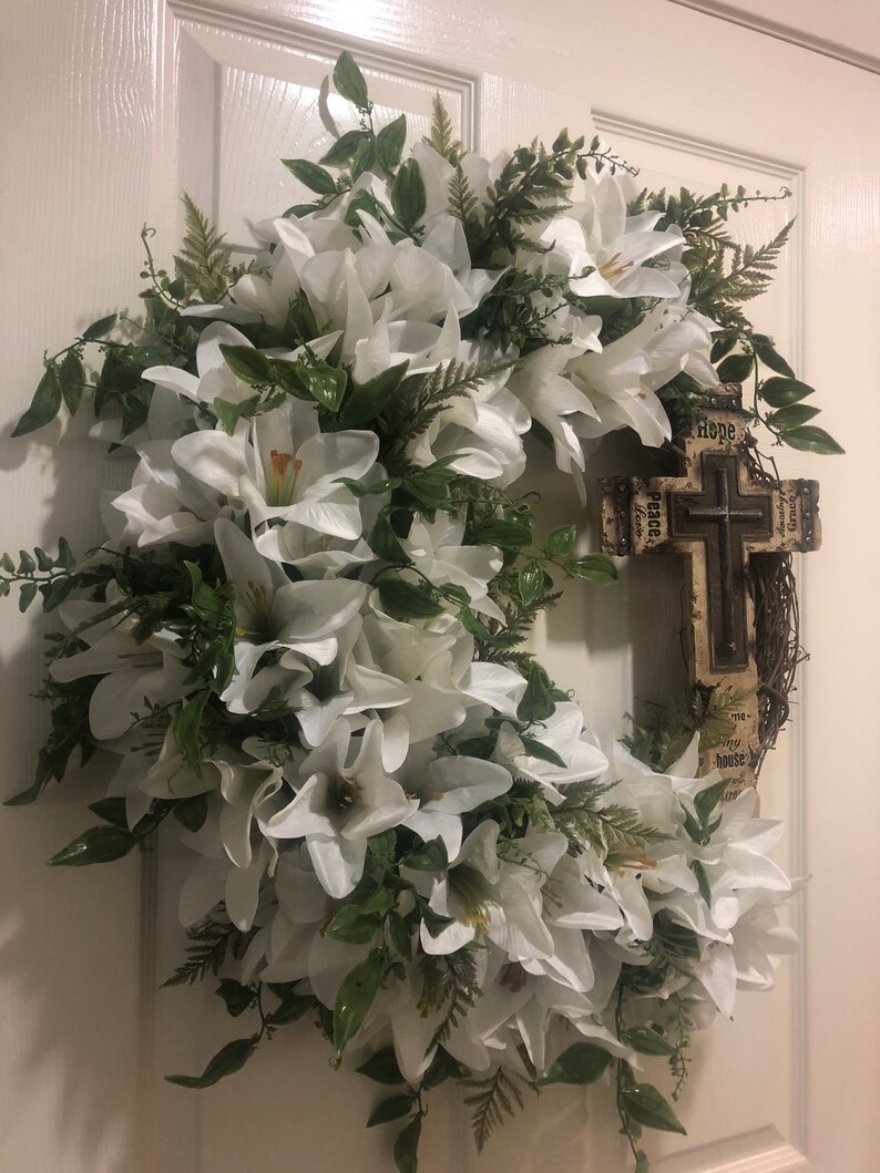 Lent Grapevine Everyday Wreath Religious Wreath Easter Lily | Etsy