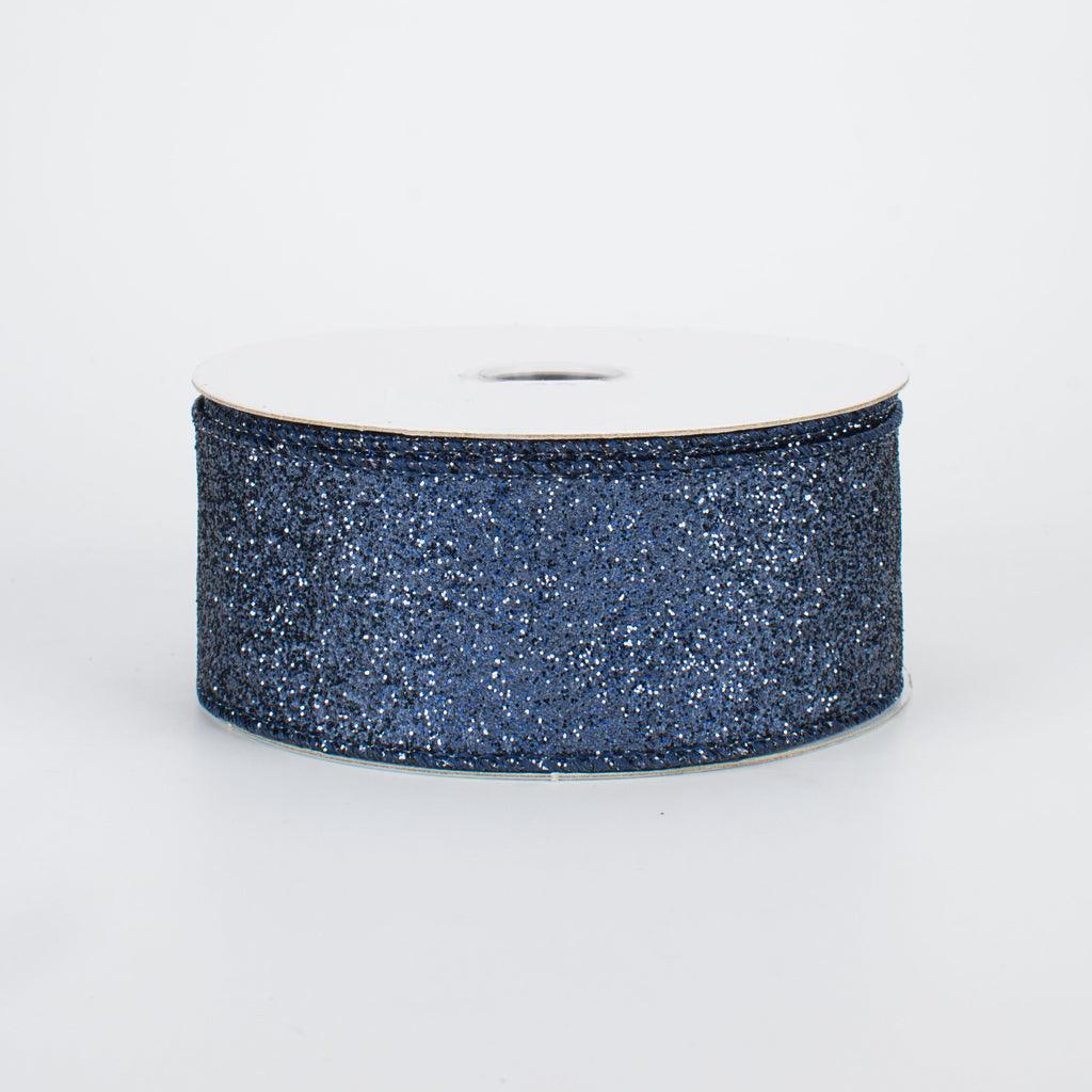 1.5 Glitter on Metallic Ribbon: Navy Blue. the Underside of the Ribbon ...