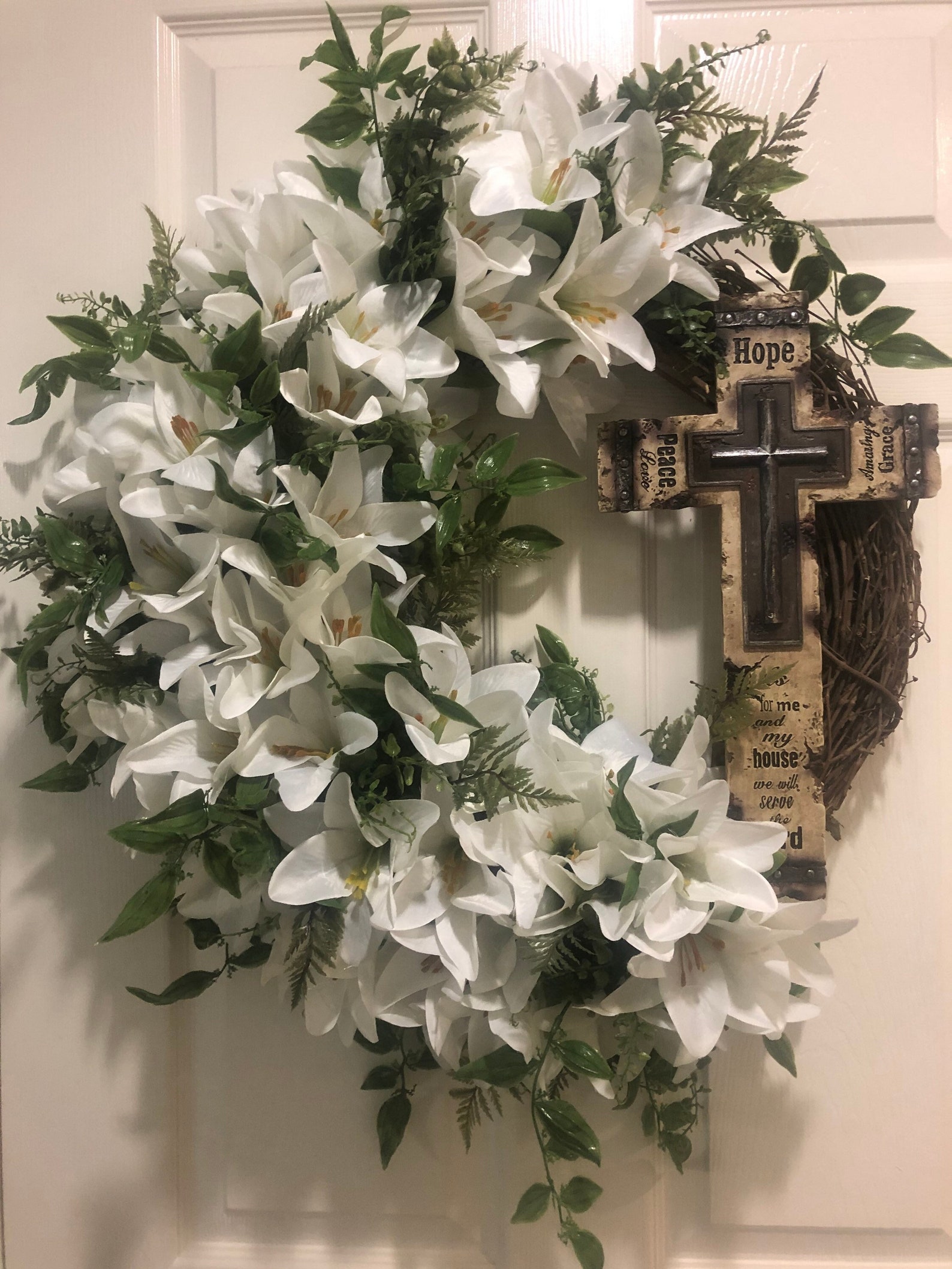 Lent Grapevine Everyday Wreath Religious Wreath Easter Lily | Etsy