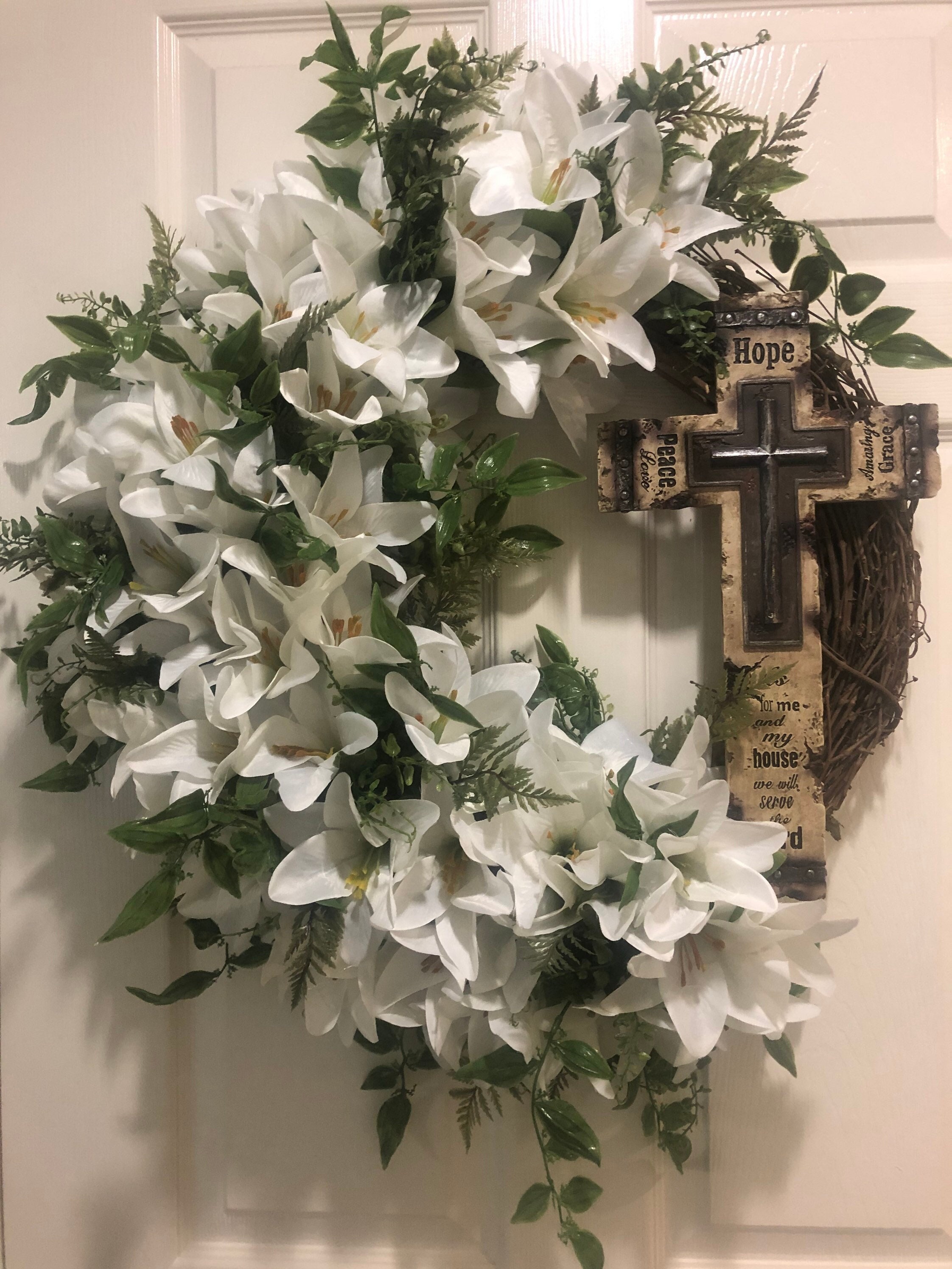 Lent Grapevine Everyday Wreath Religious Wreath Easter Lily | Etsy