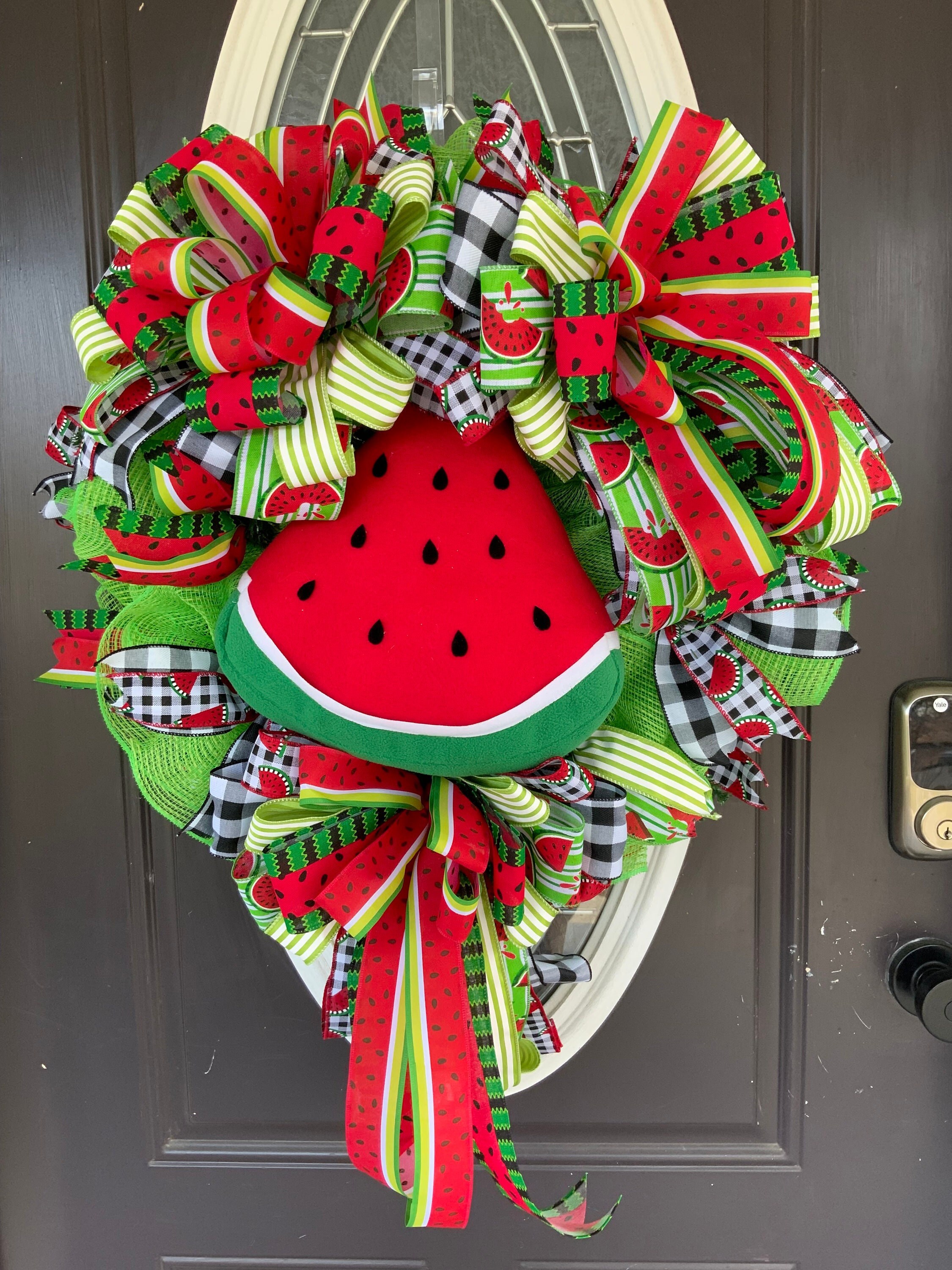 Watermelon Wreath, Summer Watermelon Wreath, Watermelon Jute Mesh ...