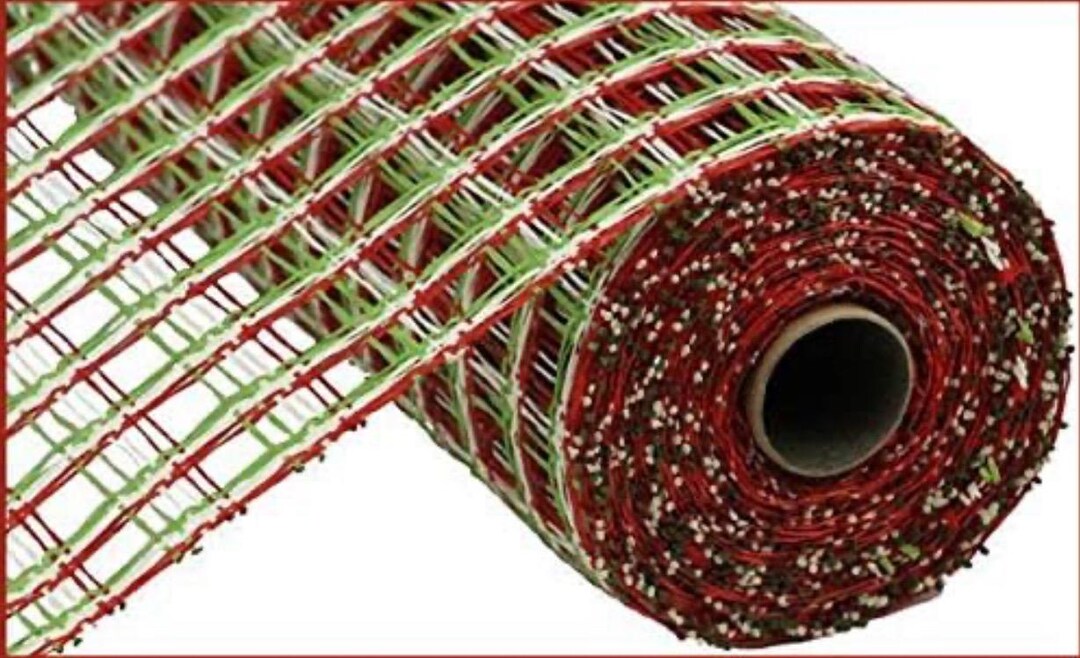 10” Poly Burlap Red Cream Lime Check (windowpane) Mesh - Etsy
