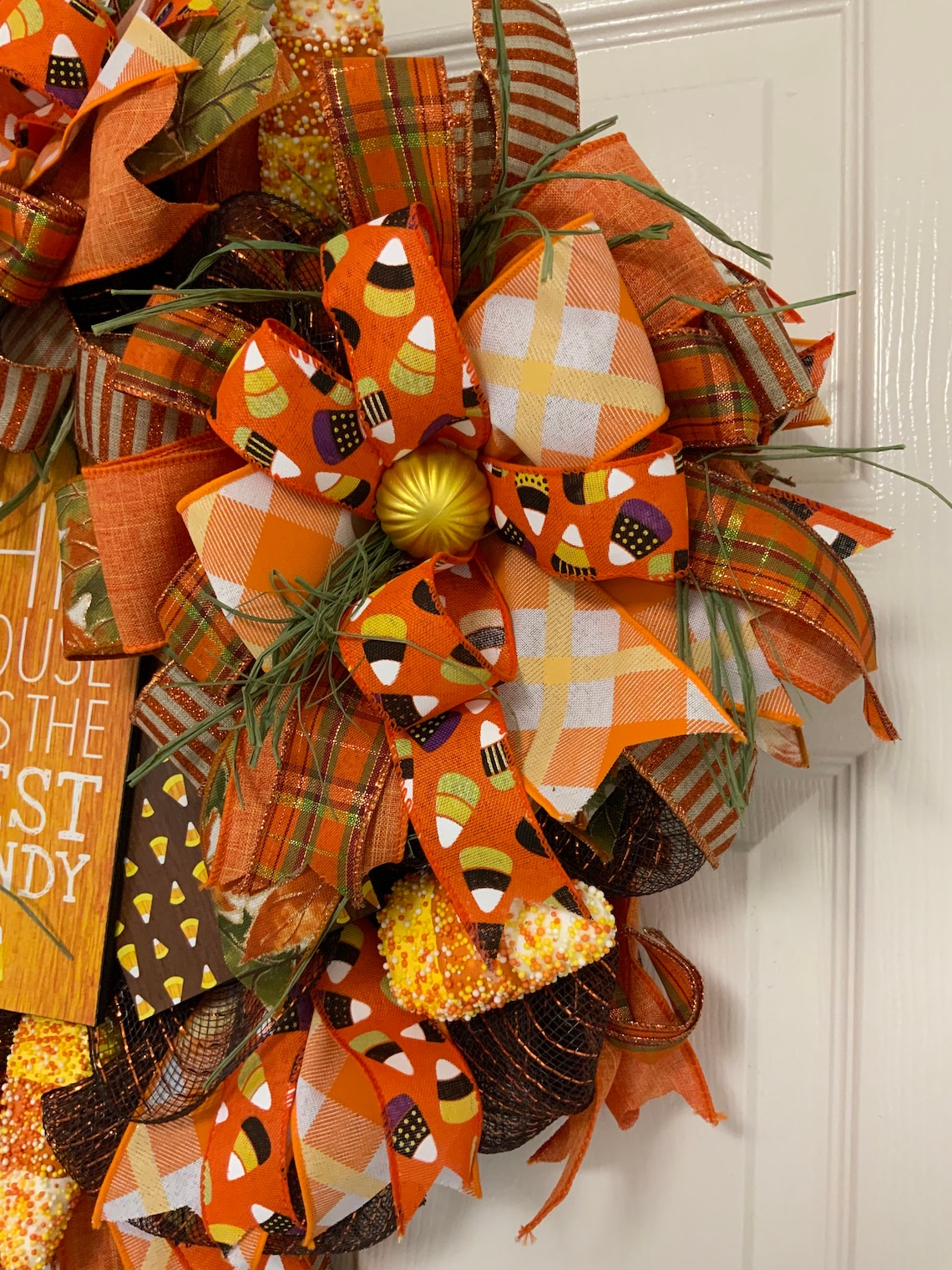 Candy Corn Wreath Candy Corn Decor Candy Corn Door Hanger | Etsy