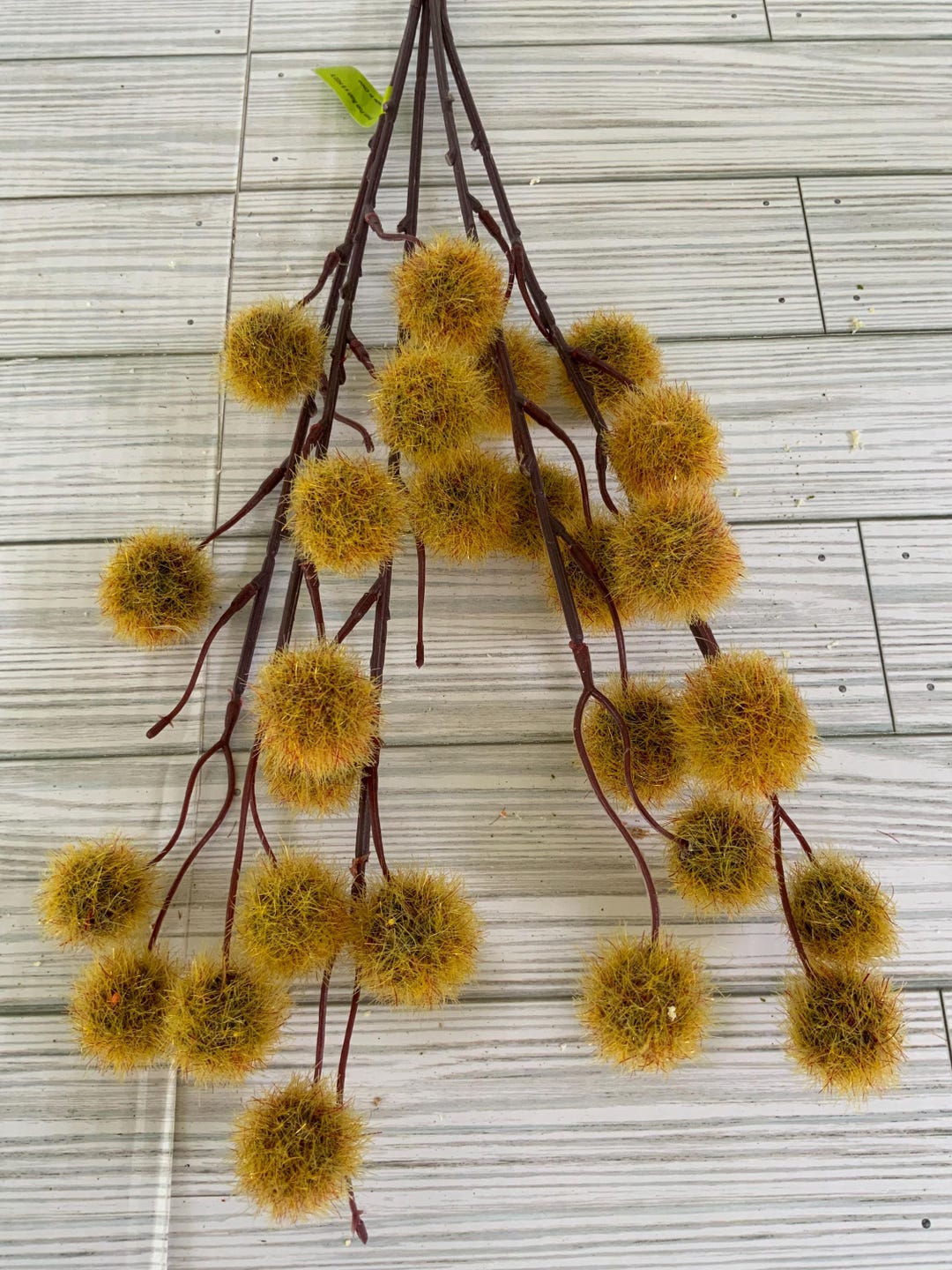 Yellow Pom Pom 22”L X 8”W X 5”D; Fall Yellow Pom Pom Bush - Etsy