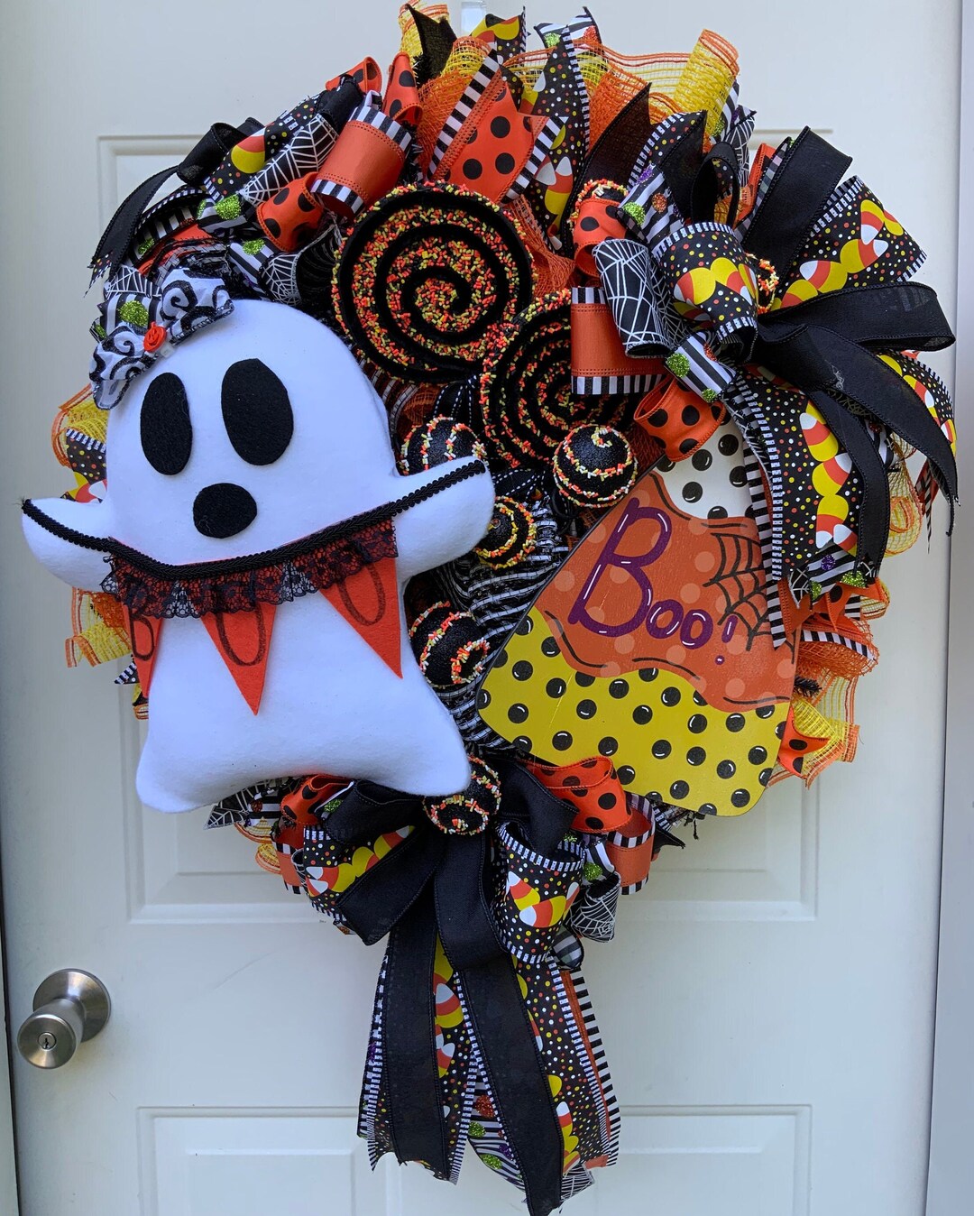 BOO Wreath, Halloween BOO Wreath, Halloween Wreath, Ghostly BOO Wreath ...