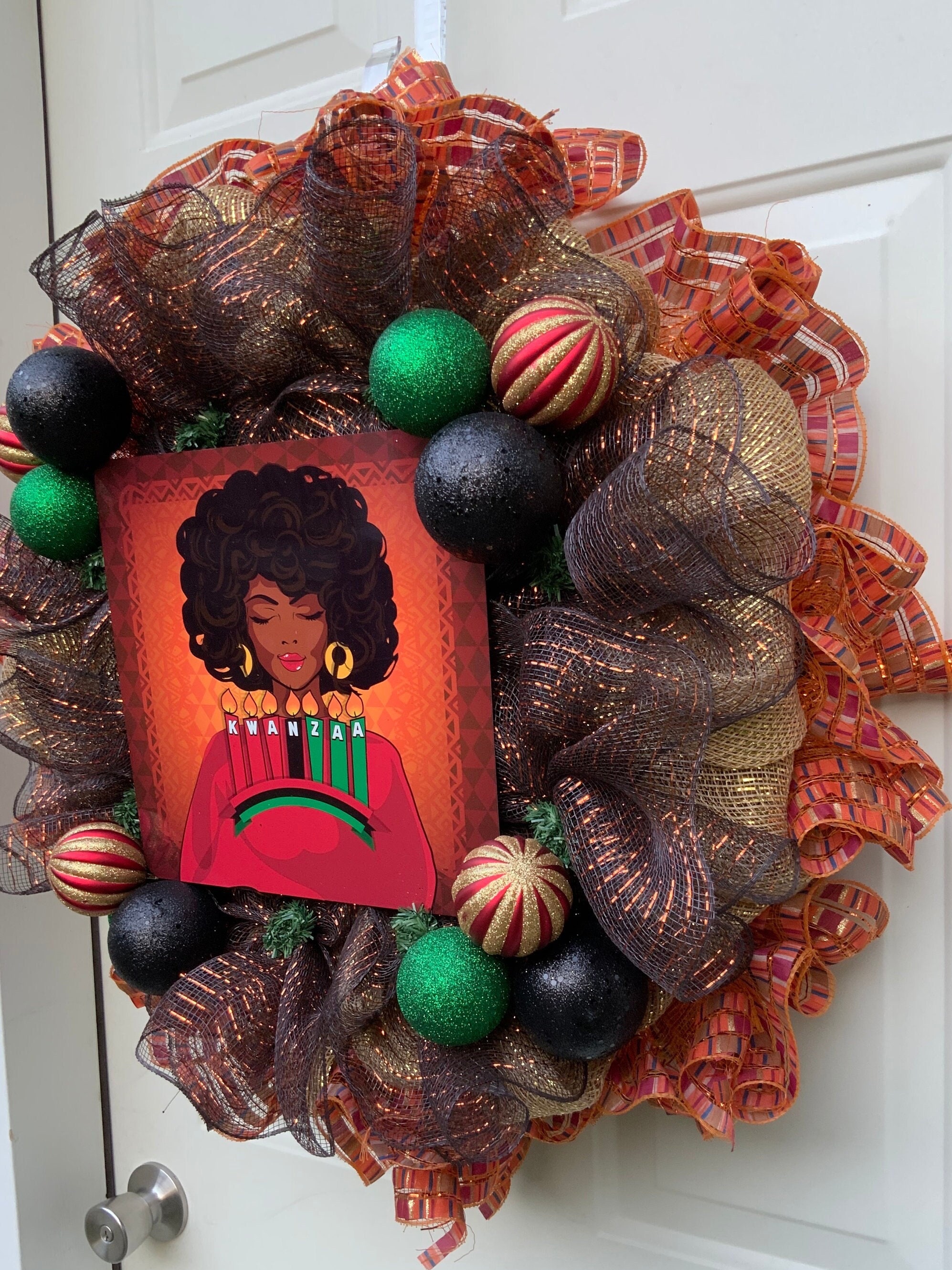 Kwanzaa Wreath, Cultural Holiday Wreath, Kwanzaa Holiday, Kwanzaa ...