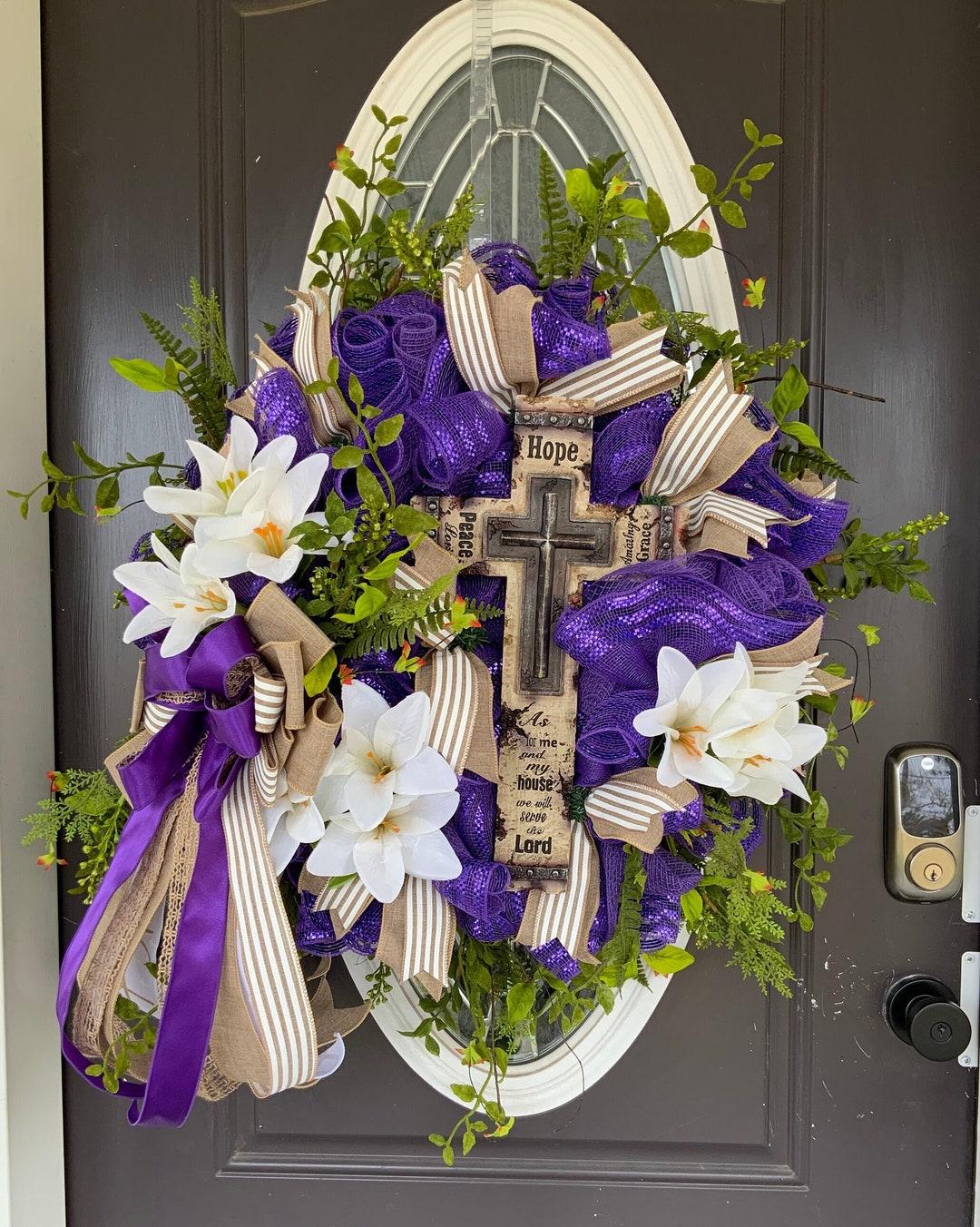 Religious Easter Wreath, Easter Wreath, as for Me and My House We Will ...