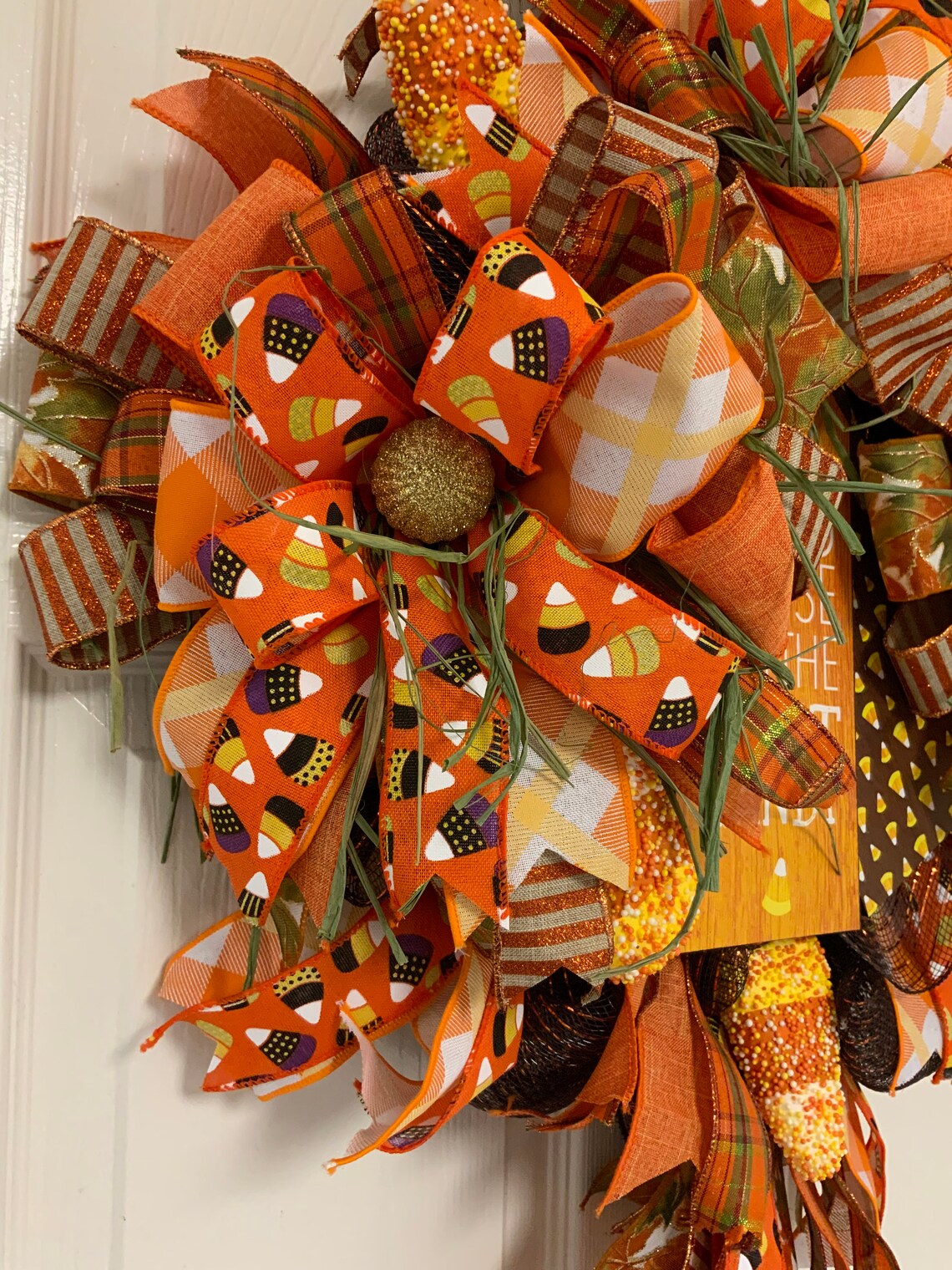 Candy Corn Wreath Candy Corn Decor Candy Corn Door Hanger | Etsy
