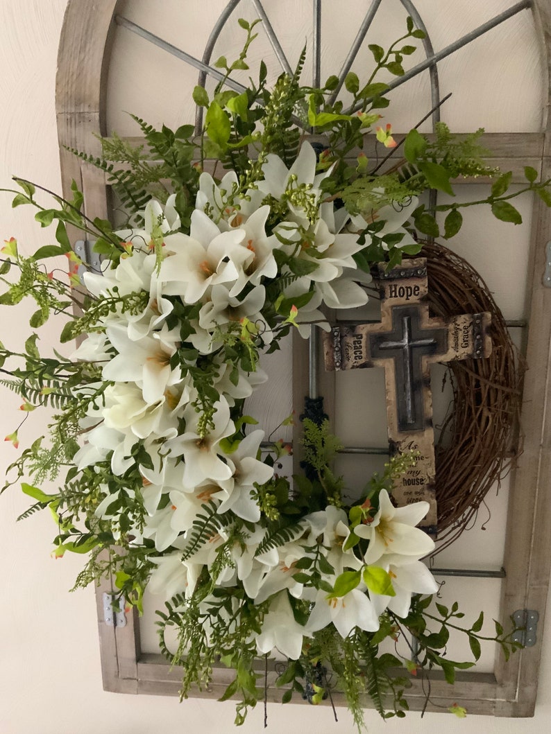 Lent Grapevine Everyday Wreath Religious Wreath Easter Lily - Etsy