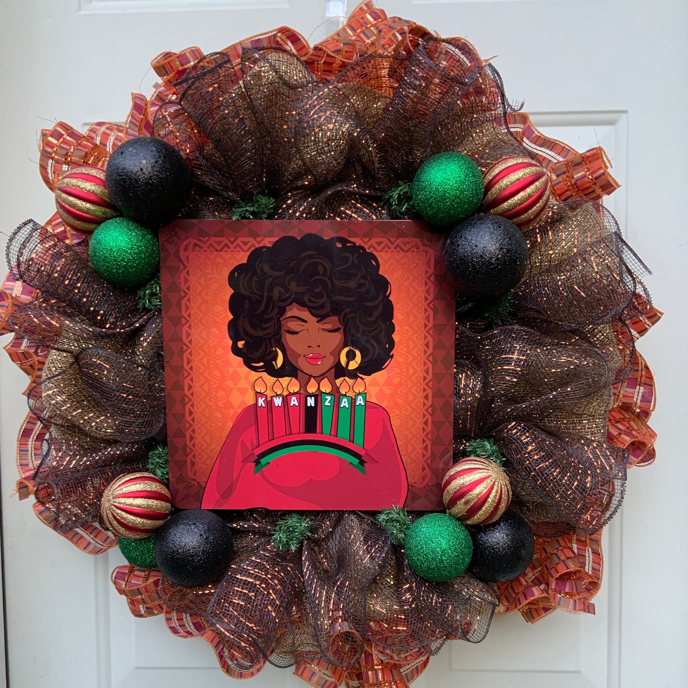 Kwanzaa Wreath, Cultural Holiday Wreath, Kwanzaa Holiday, Kwanzaa ...