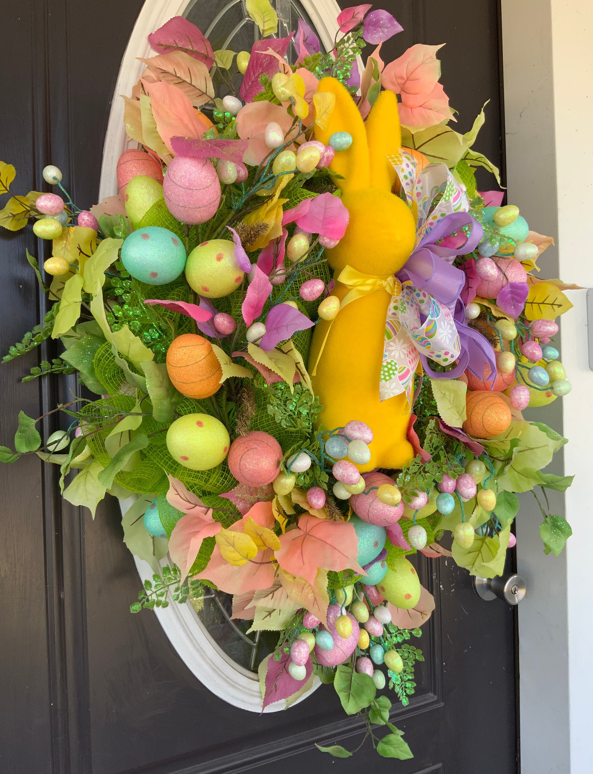 Easter Wreath, Easter Egg Wreath, Spring Door Decor, Easter Door Decor ...
