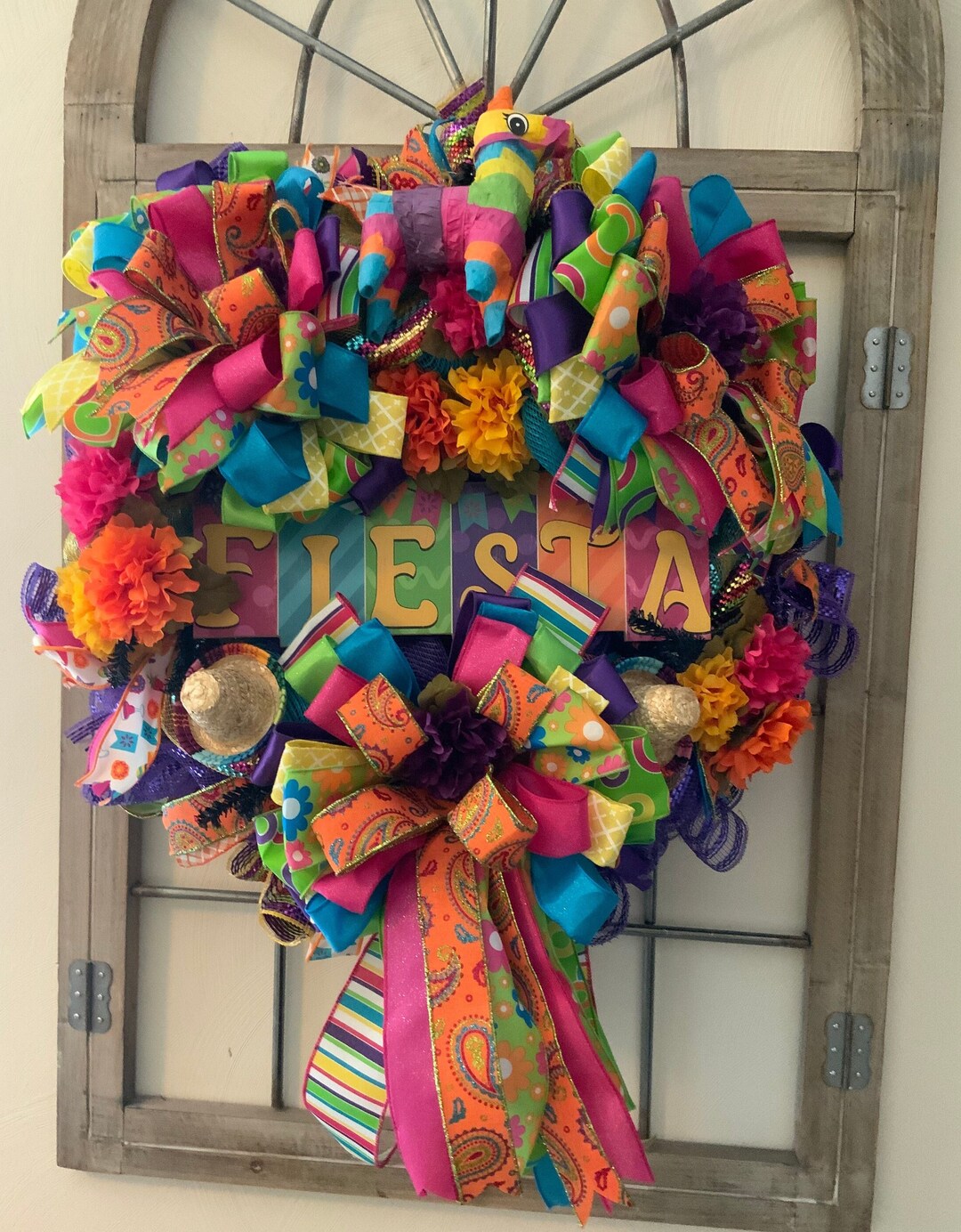 Cinco De Mayo Wreath, Viva La Fiesta Wreath, Mexican Wreath, Fiesta ...