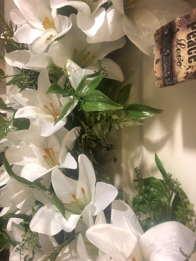 Lent Grapevine Everyday Wreath Religious Wreath Easter Lily | Etsy