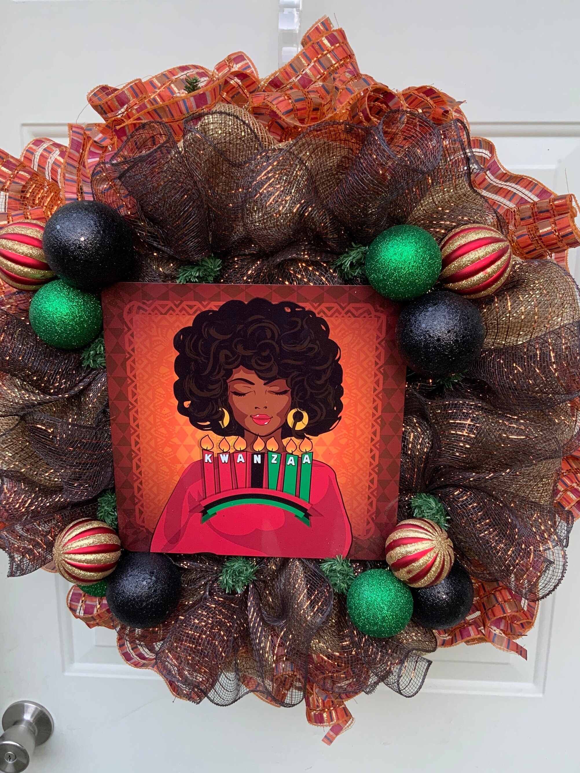 Kwanzaa Wreath, Cultural Holiday Wreath, Kwanzaa Holiday, Kwanzaa ...