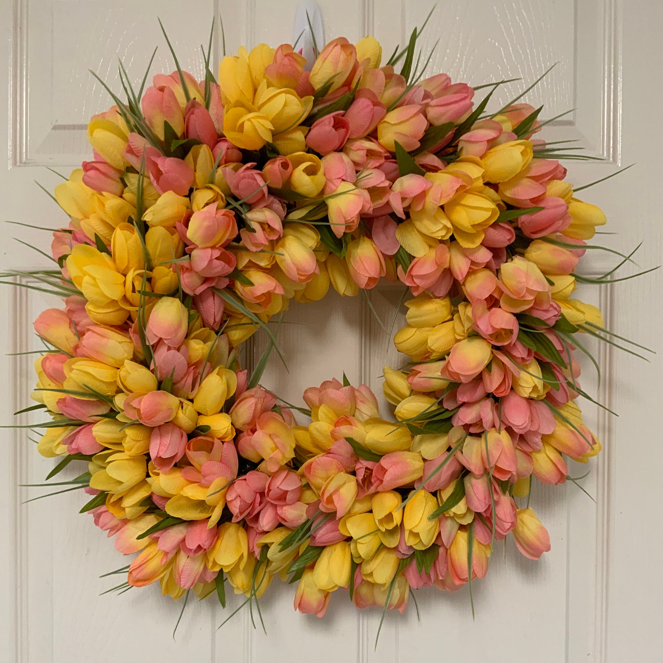Peach Tulip Wreath the ORIGINAL Tulip Wreath Summer Tulip - Etsy