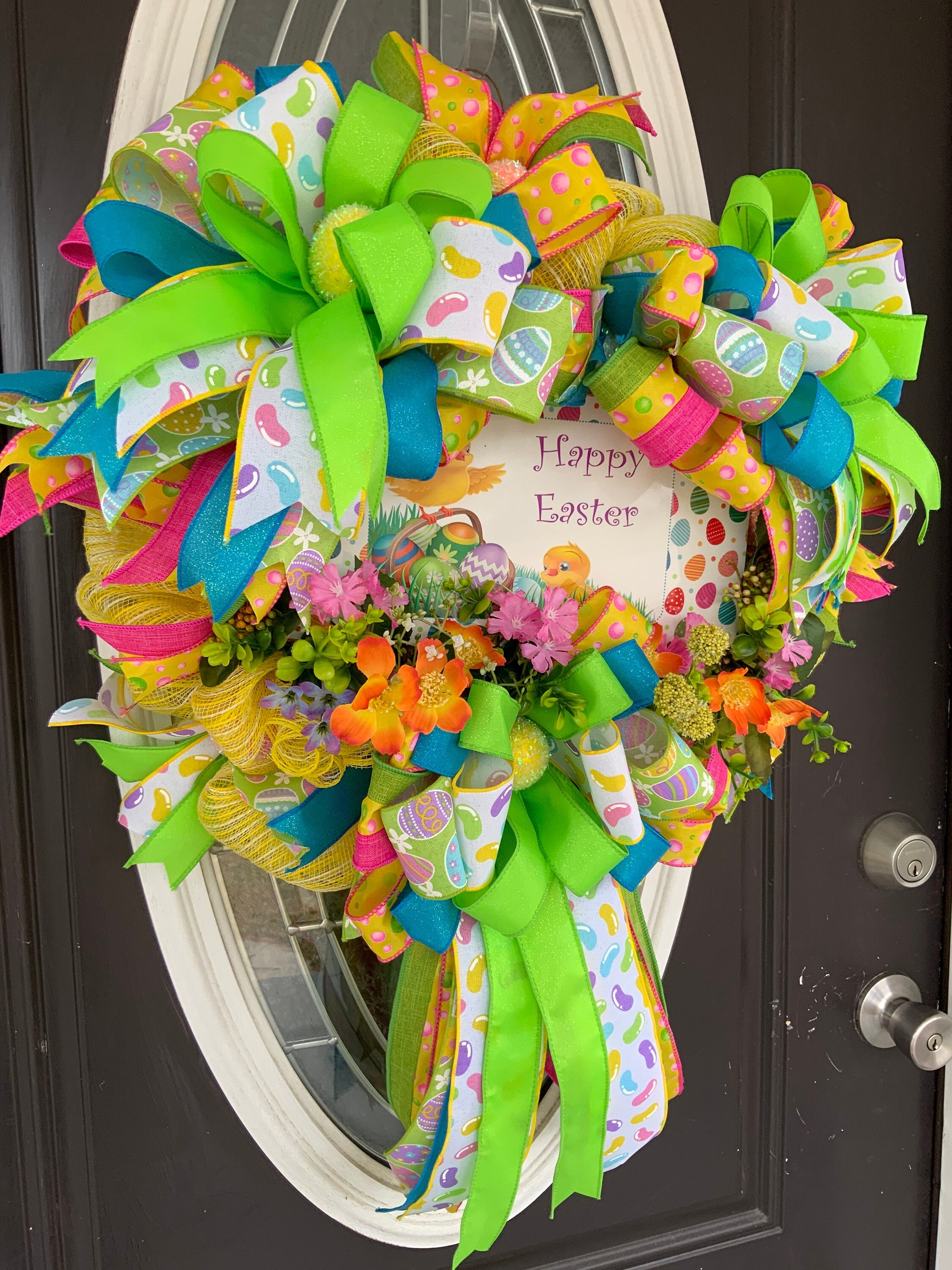 Easter Wreath, Easter Wreath With Chicks, Easter Egg Wreath With Chicks ...