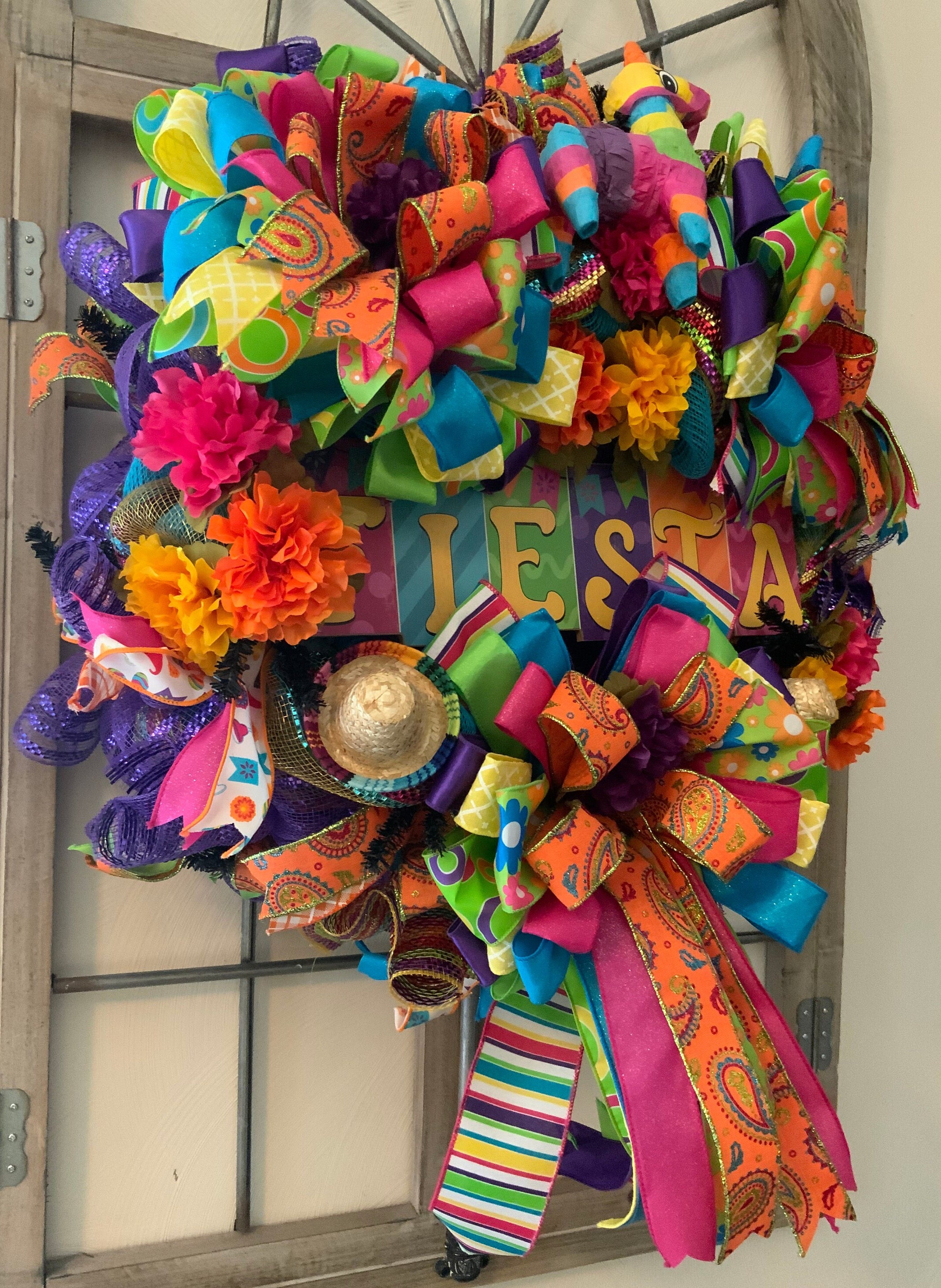 Cinco De Mayo Wreath, Viva La Fiesta Wreath, Mexican Wreath, Fiesta ...