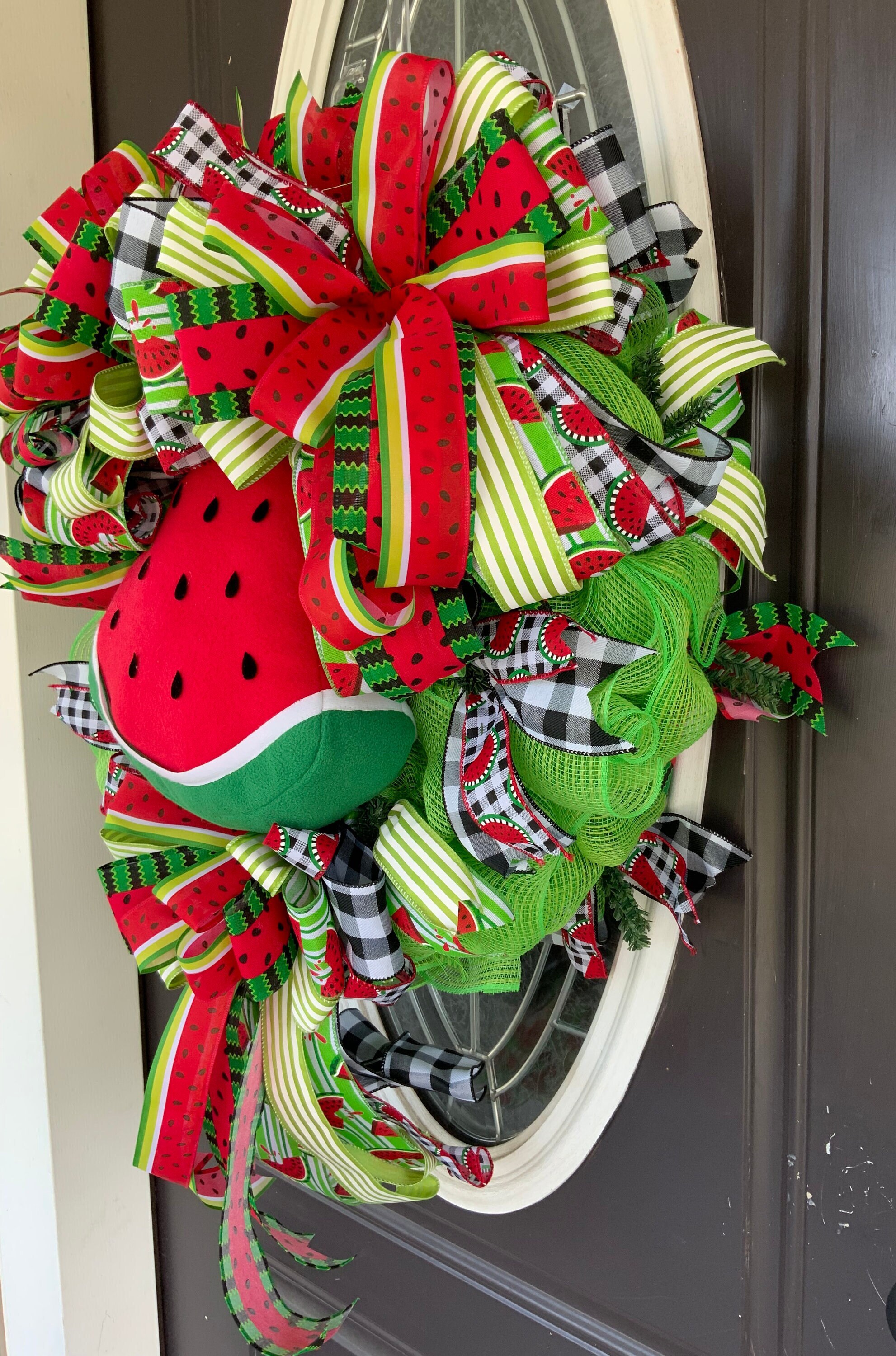 Watermelon Wreath, Summer Watermelon Wreath, Watermelon Jute Mesh ...