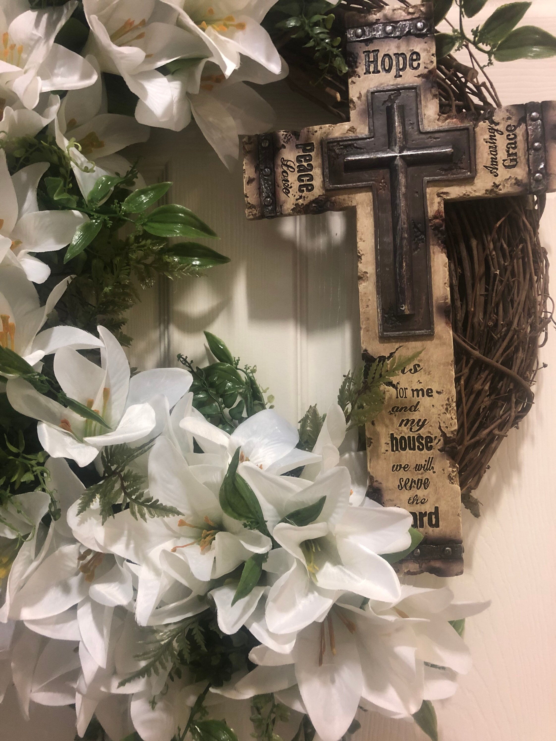 Lent Grapevine Everyday Wreath Religious Wreath Easter Lily | Etsy