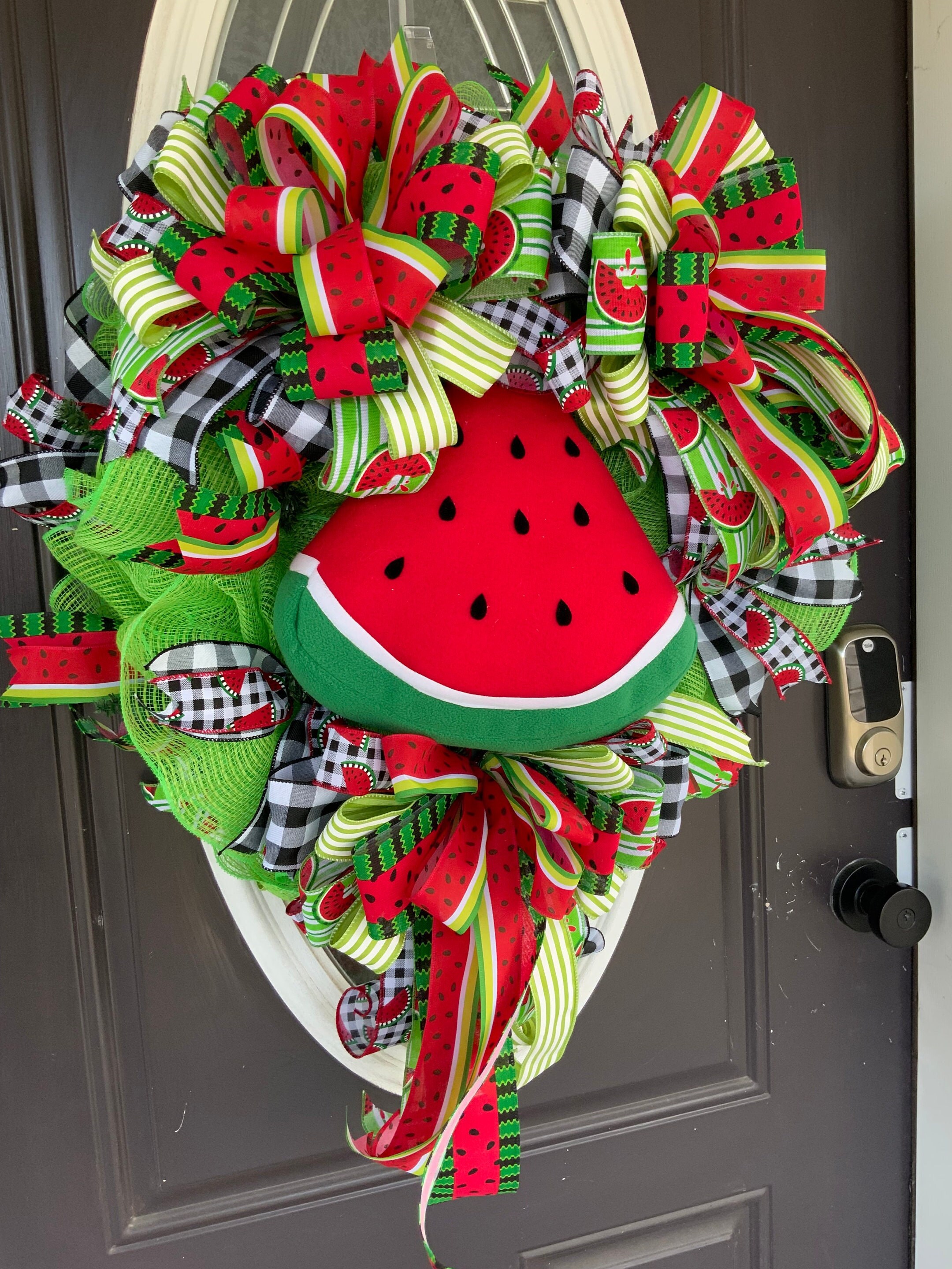 Watermelon Wreath, Summer Watermelon Wreath, Watermelon Jute Mesh ...