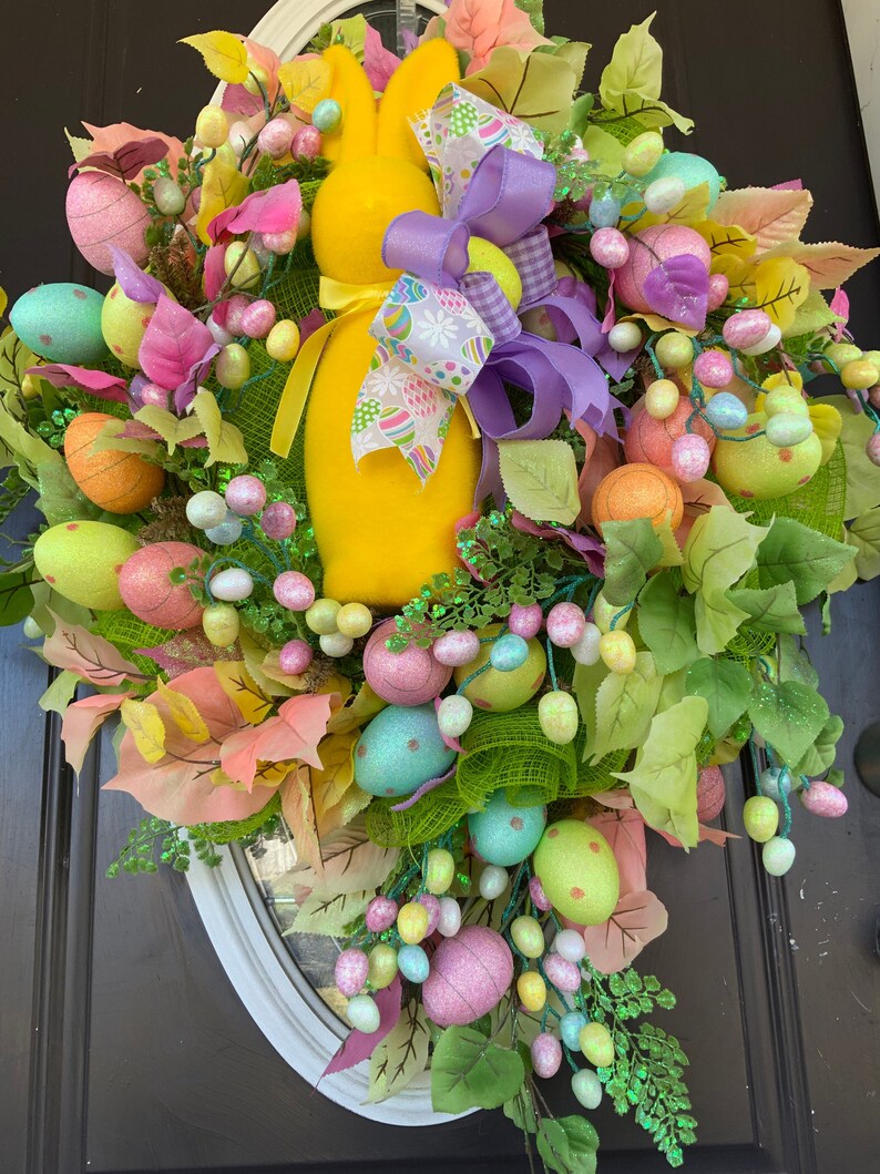 Easter Wreath, Easter Egg Wreath, Spring Door Decor, Easter Door Decor ...