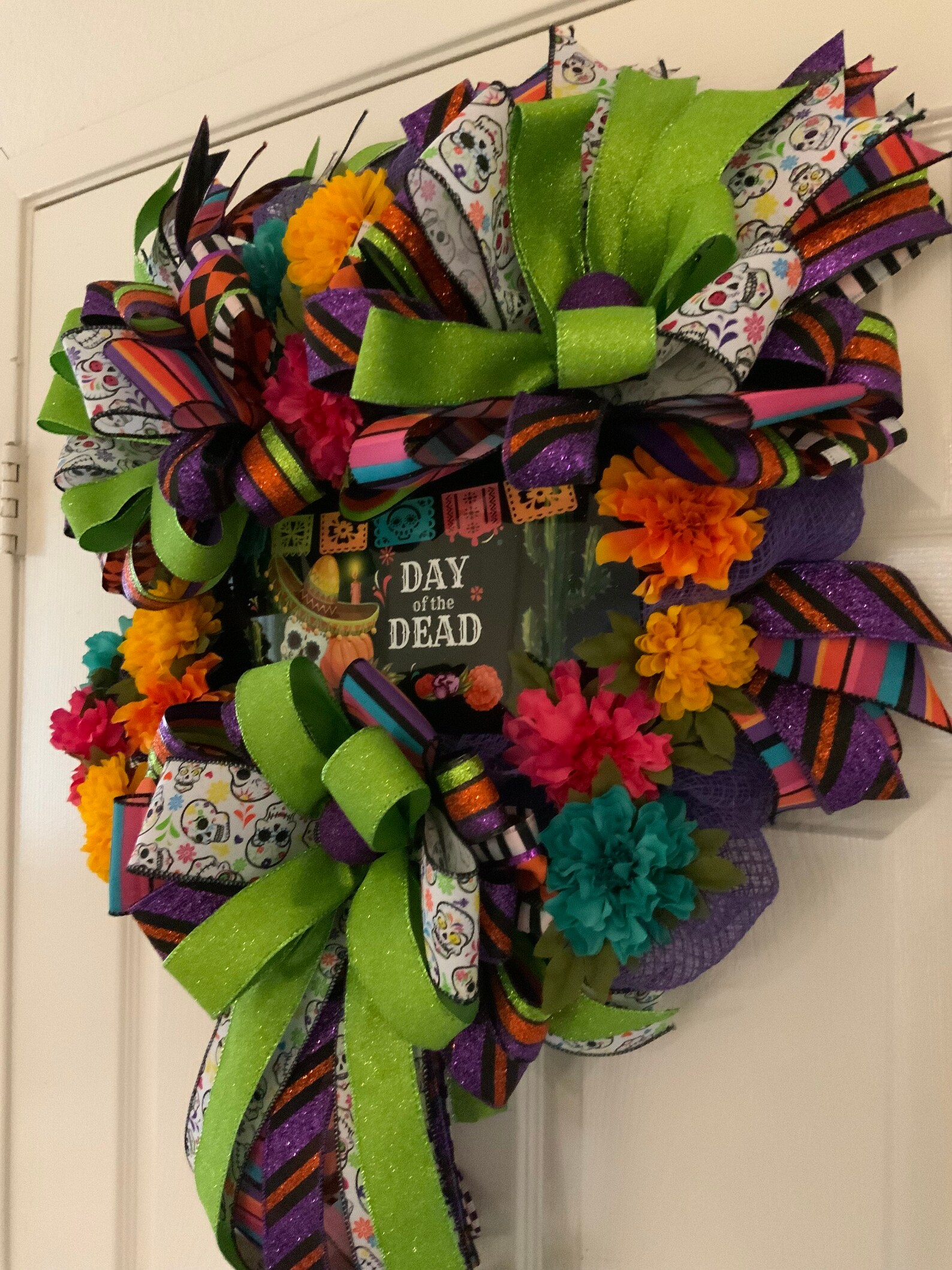 Day of the Dead Wreath Dia De Muertos Wreath Sugar Skull - Etsy