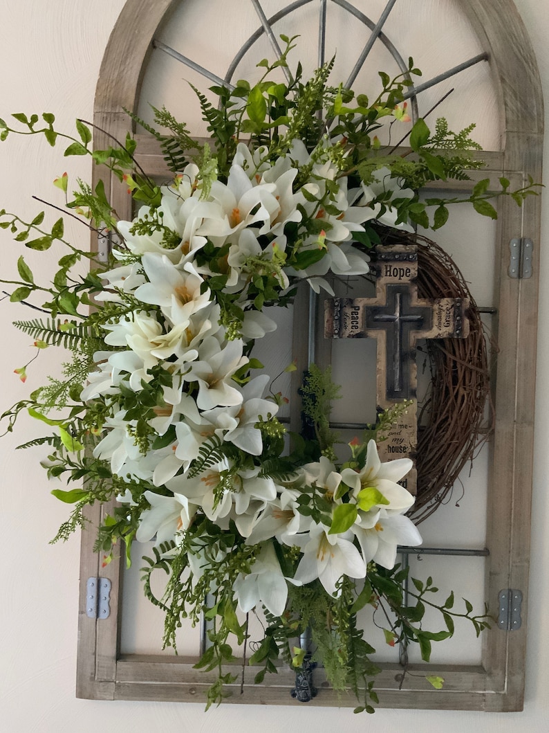 Lent Grapevine Everyday Wreath Religious Wreath Easter Lily - Etsy