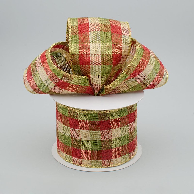 Red Plaid Ribbon - Etsy