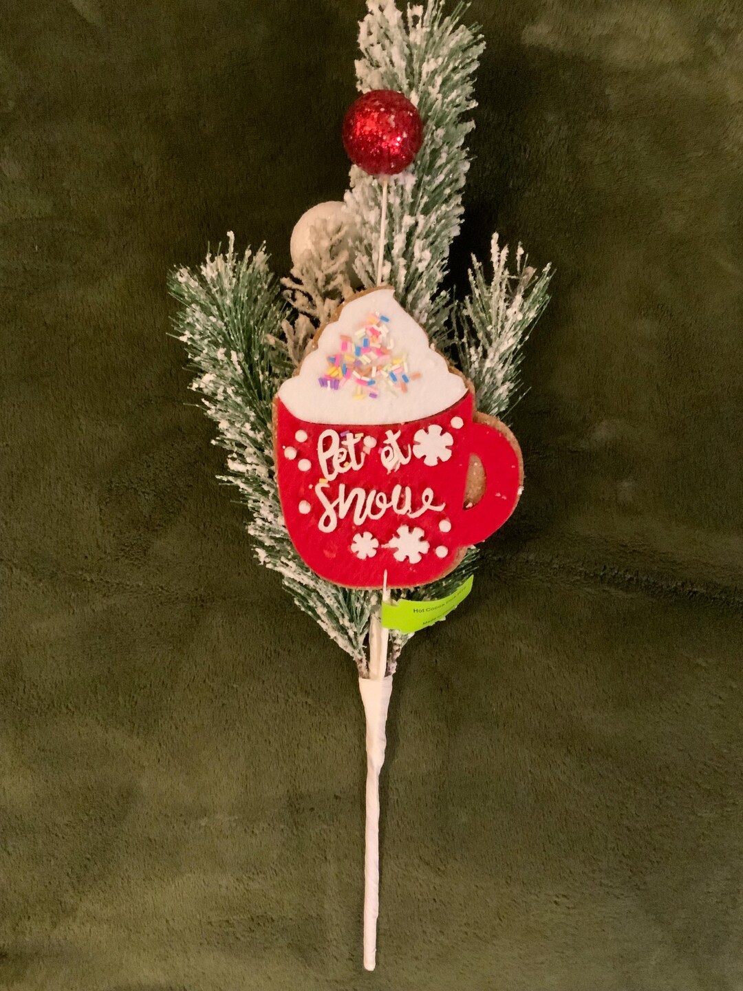 16” Hot Cocoa Pick; Let It Snow Hot Cocoa Pick; Wreath Attachments ...