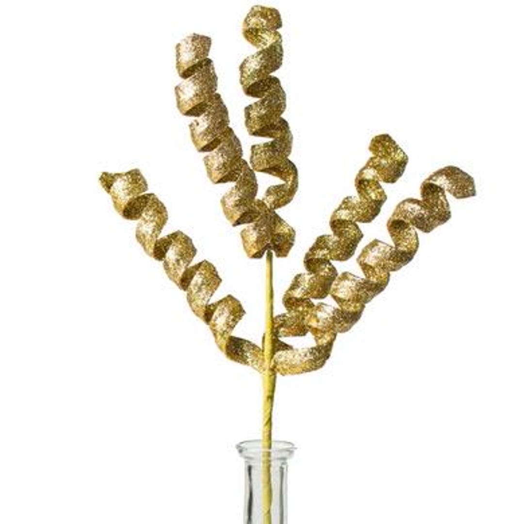 Gold 16” Glitter Curl Picks, Holiday Gold 16” Glitter Curl Picks, Mardi ...
