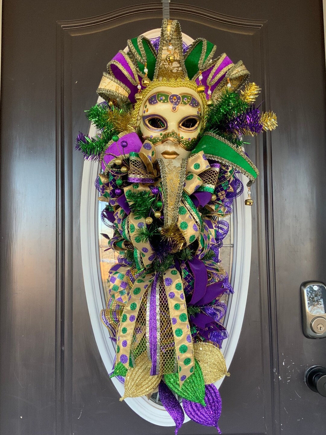 Mardi Gras Swag, Venetian Jester Swag, NOLA Swag, Fat Tuesday Swag, XL ...