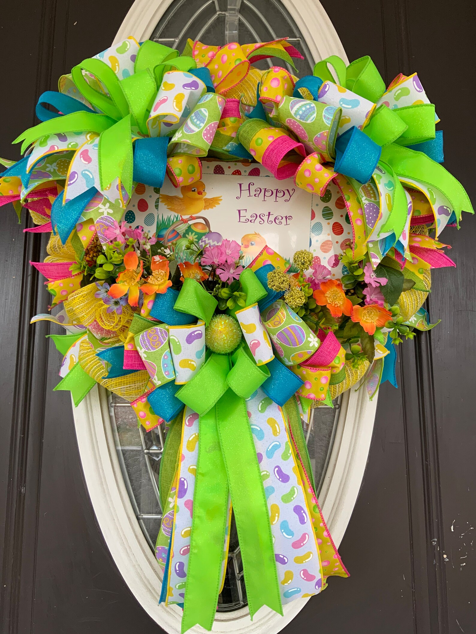 Easter Wreath, Easter Wreath With Chicks, Easter Egg Wreath With Chicks ...