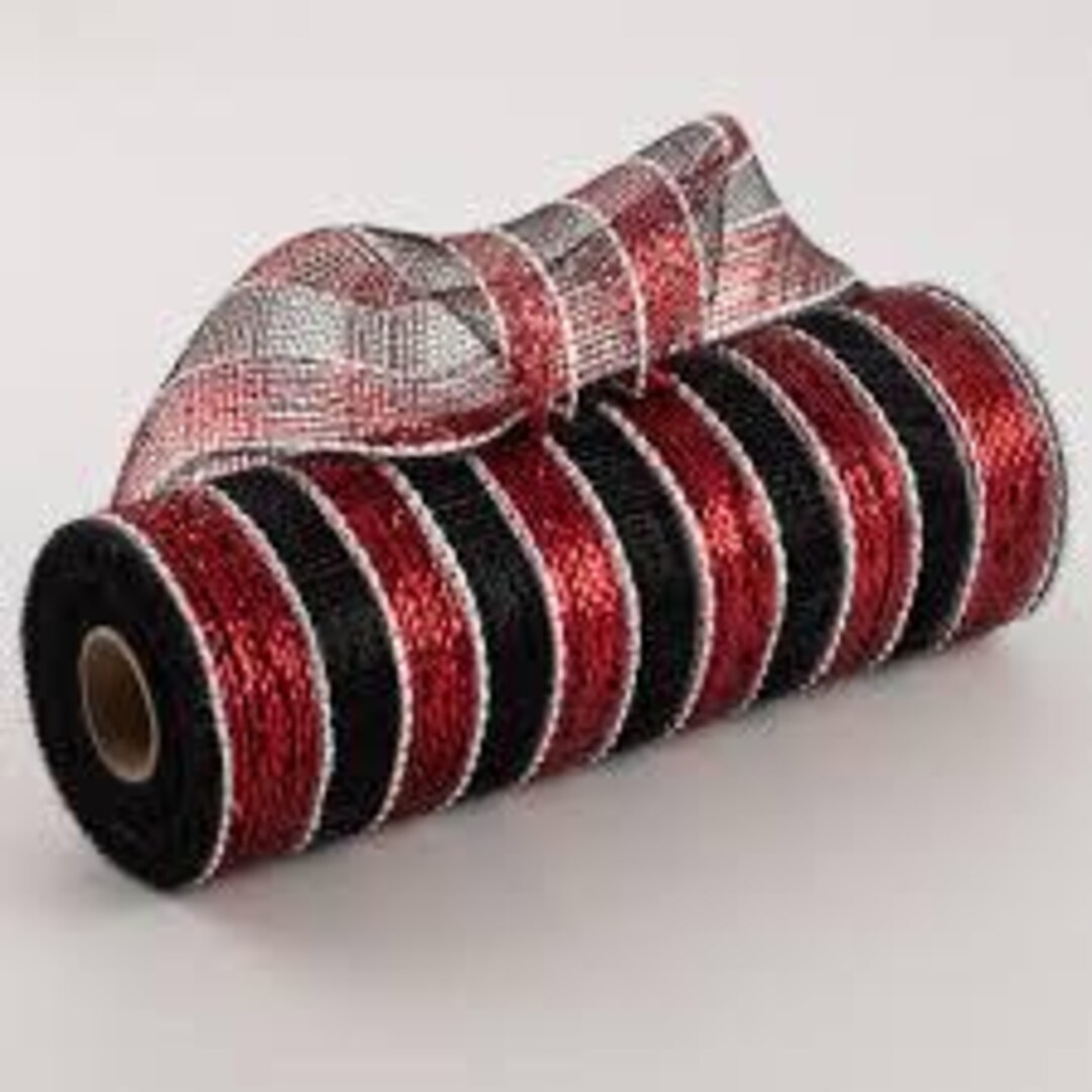 Black, Garnet, and White 21” Deco Poly Mesh, Ladybug Black, Garnet ...