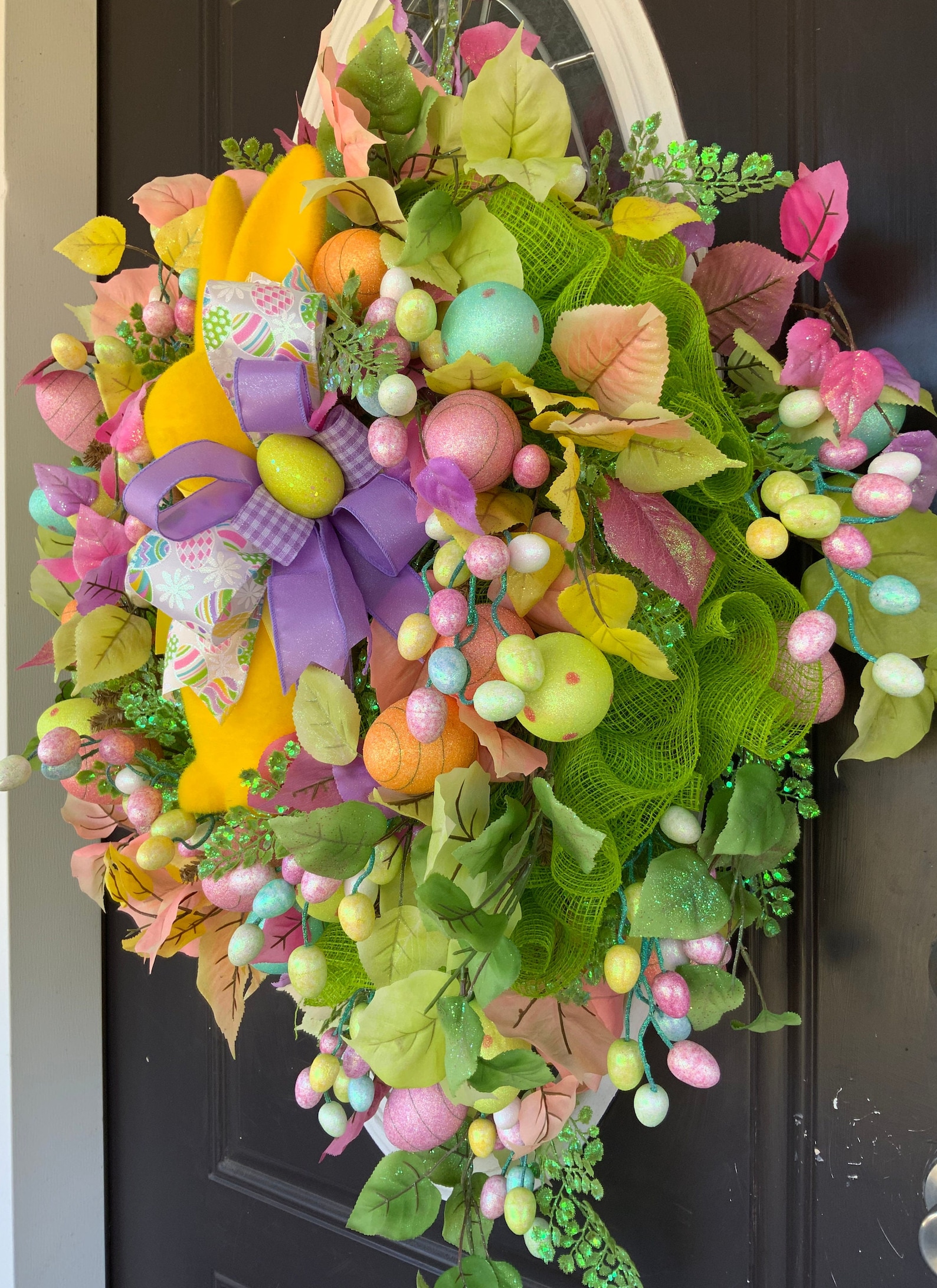 Easter Wreath, Easter Egg Wreath, Spring Door Decor, Easter Door Decor ...