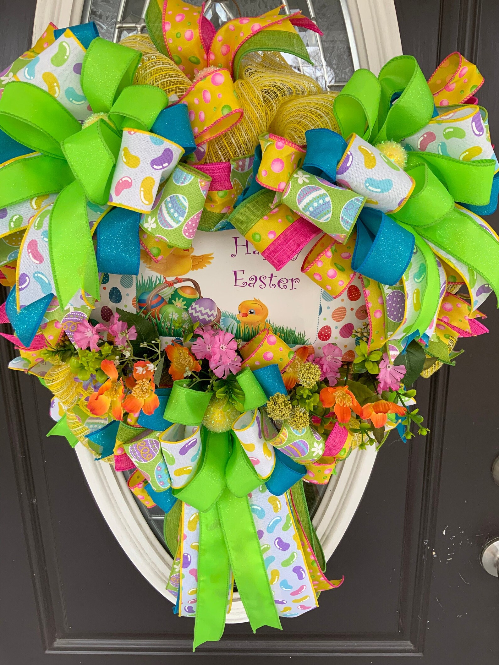 Easter Wreath, Easter Wreath With Chicks, Easter Egg Wreath With Chicks ...