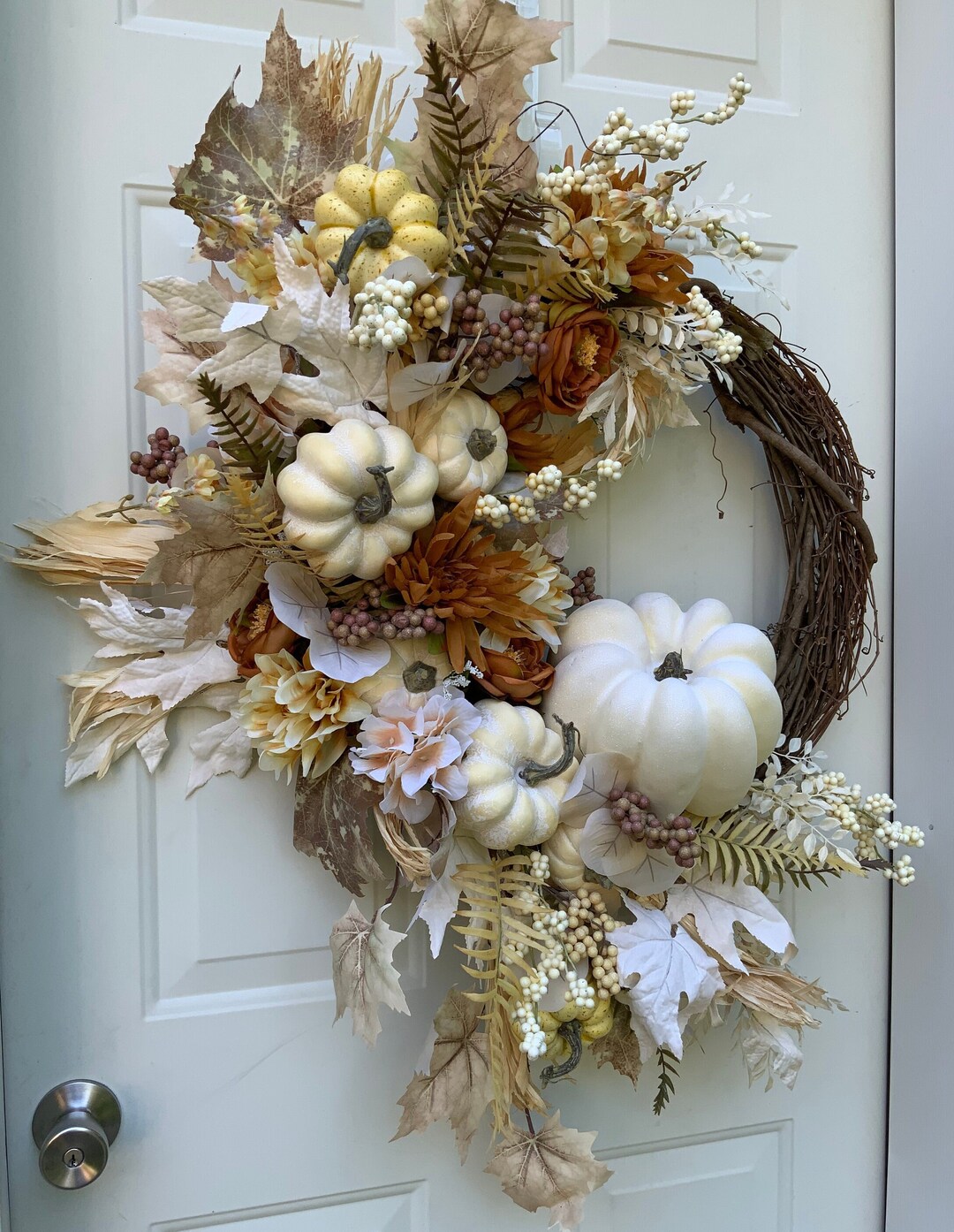 BOHO Pumpkin Grapevine, Deluxe BOHO Pumpkin Grapevine, Fall BOHO ...