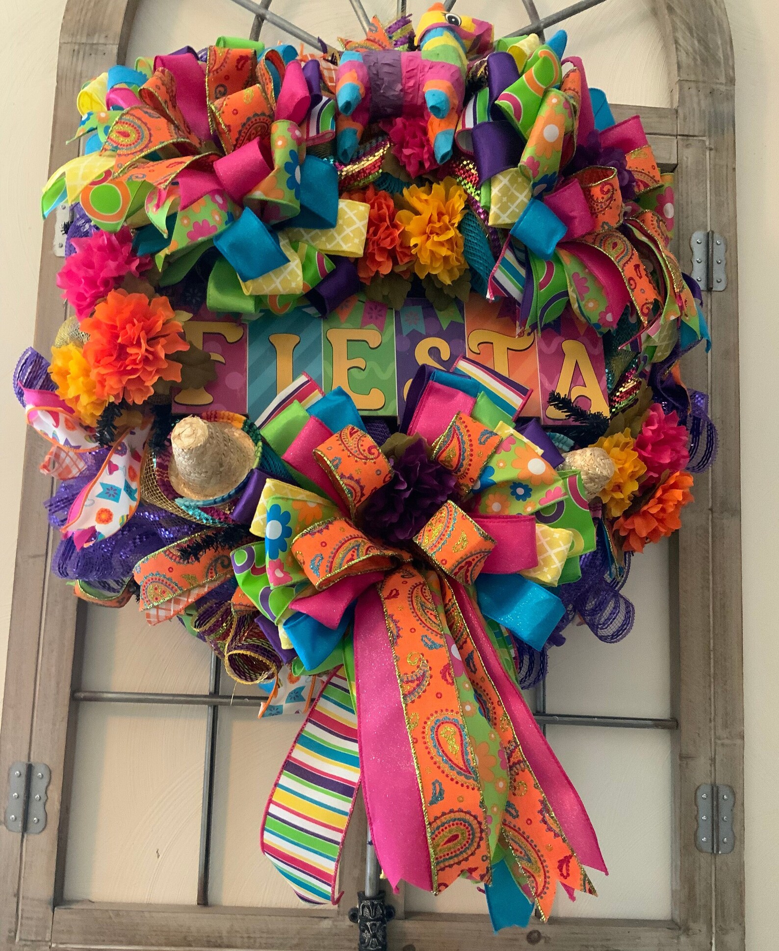 Cinco De Mayo Wreath, Viva La Fiesta Wreath, Mexican Wreath, Fiesta ...