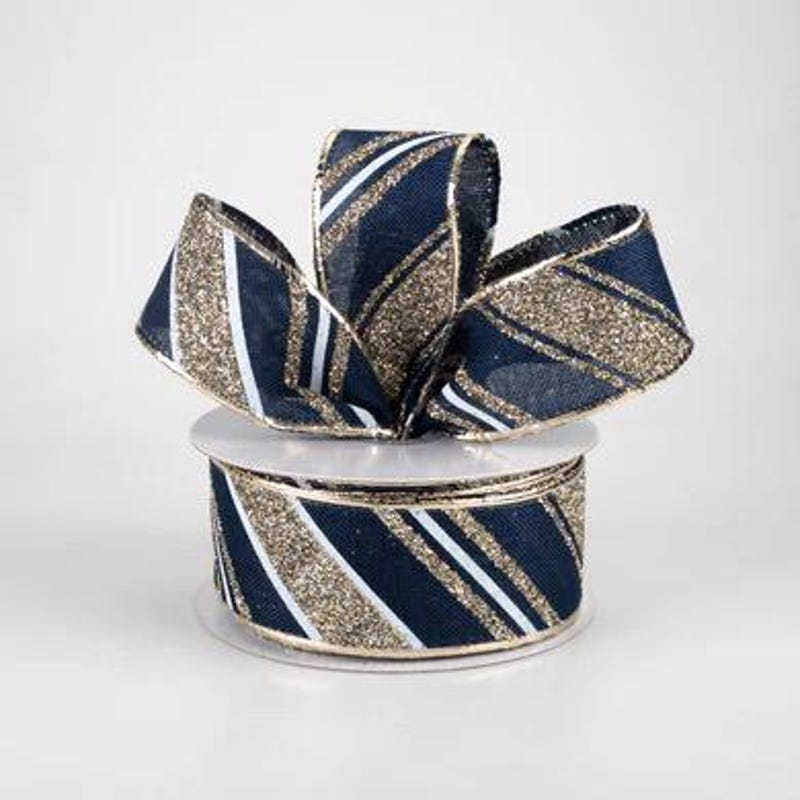 Navy and White Ribbon - Etsy