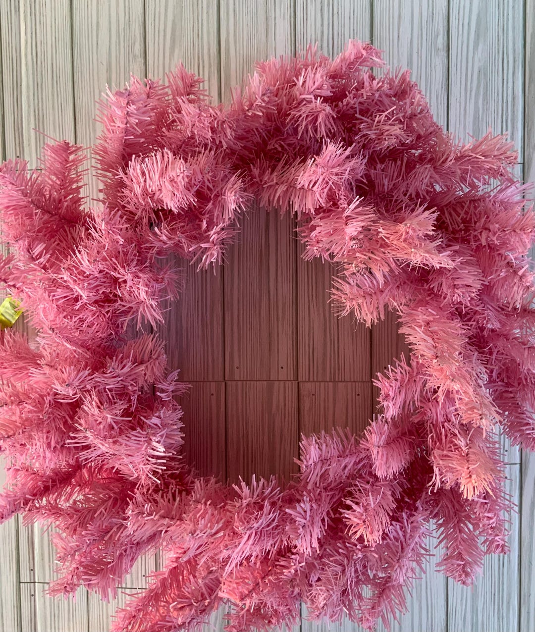 Pink 24” Pine PVC Wreath 180 Tips, Spring and Easter 24” Pink Pine PVC ...