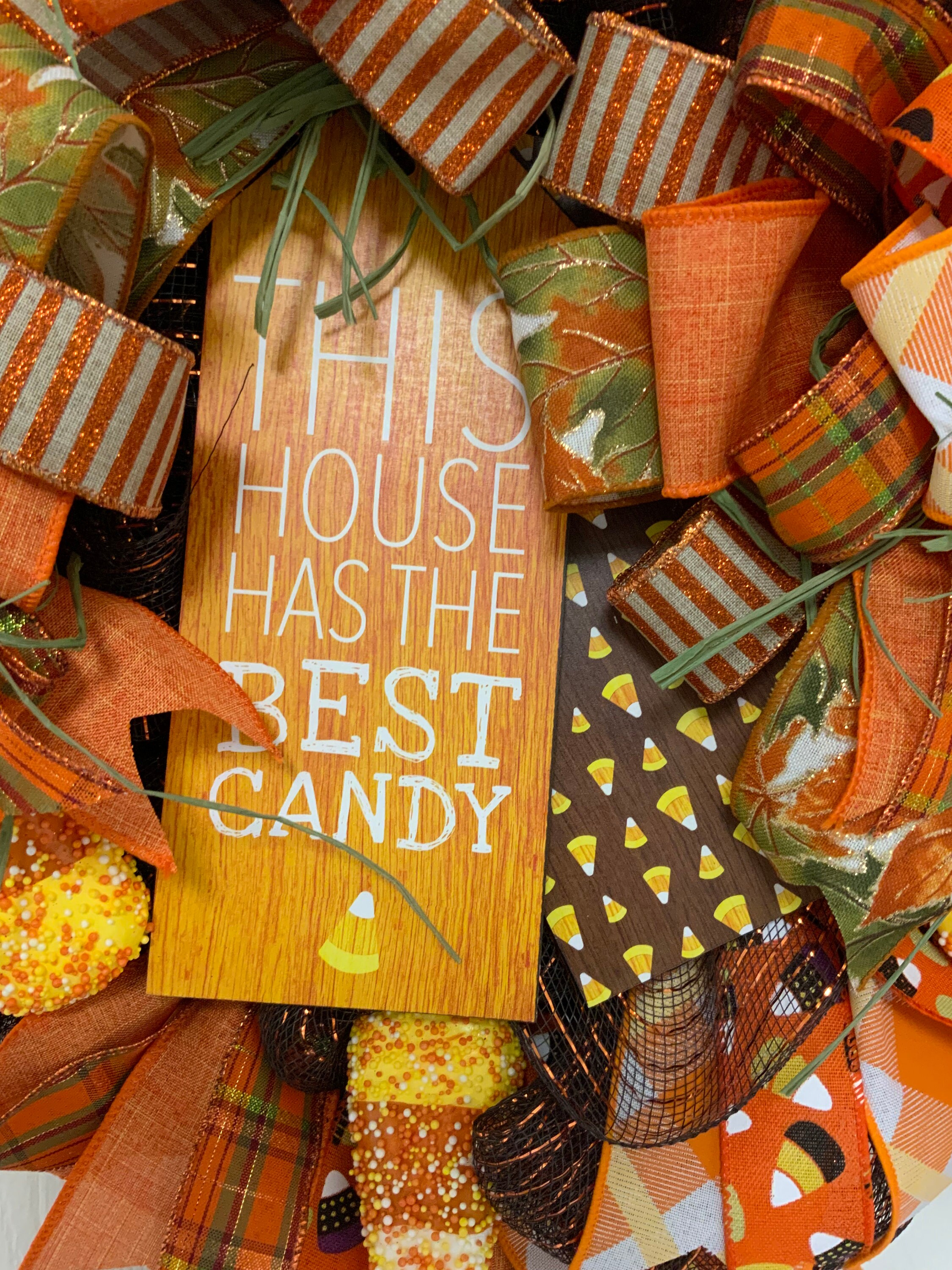 Candy Corn Wreath Candy Corn Decor Candy Corn Door Hanger | Etsy